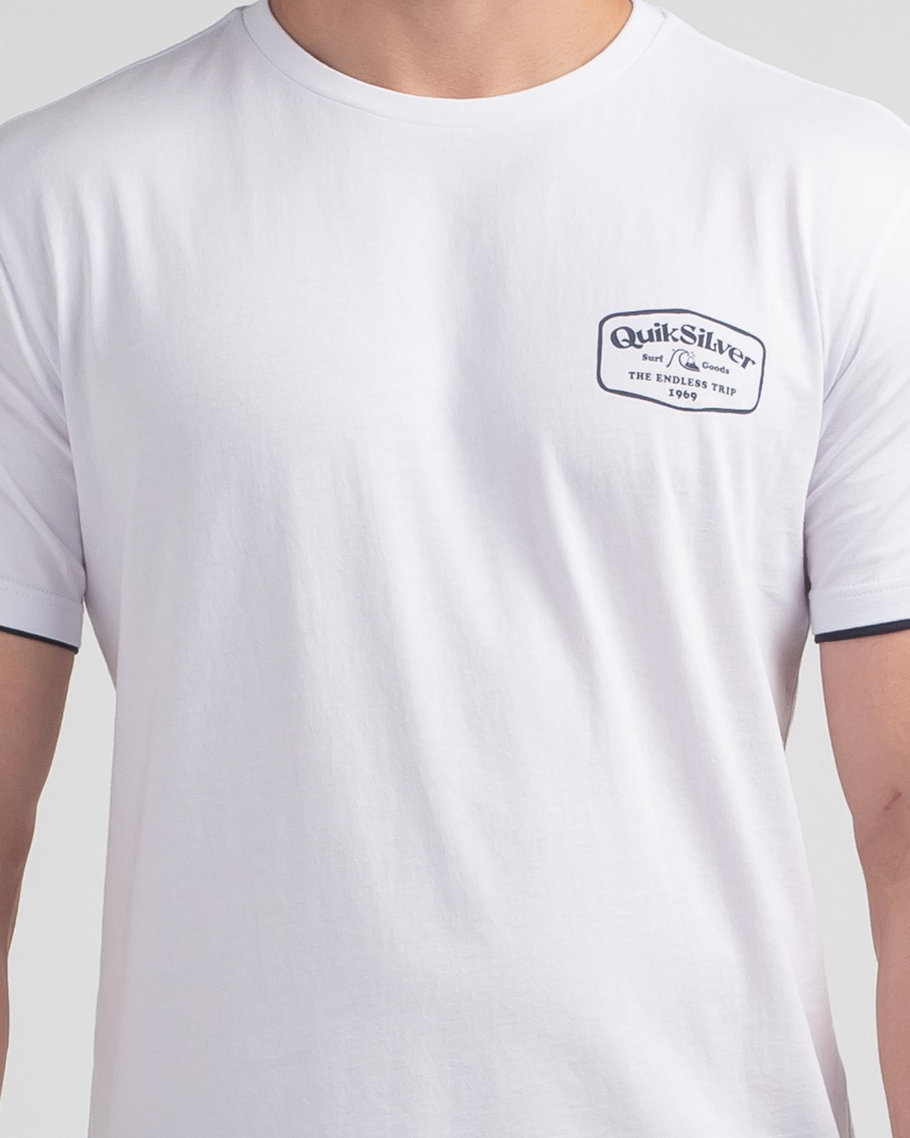 Shop Quiksilver Into Clouds Tipper T-Shirt In White - Fast Shipping ...