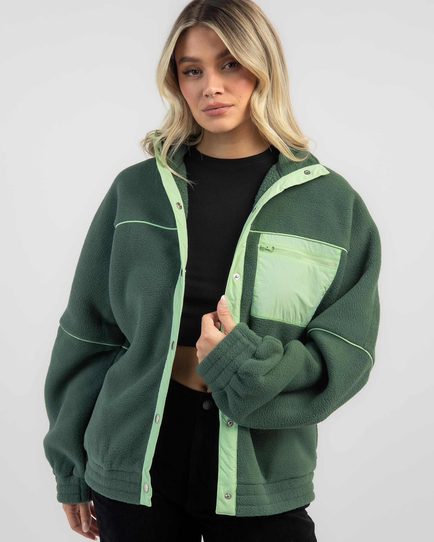 Shop Rusty Nelly Jacket In Olive Green - Fast Shipping & Easy Returns ...
