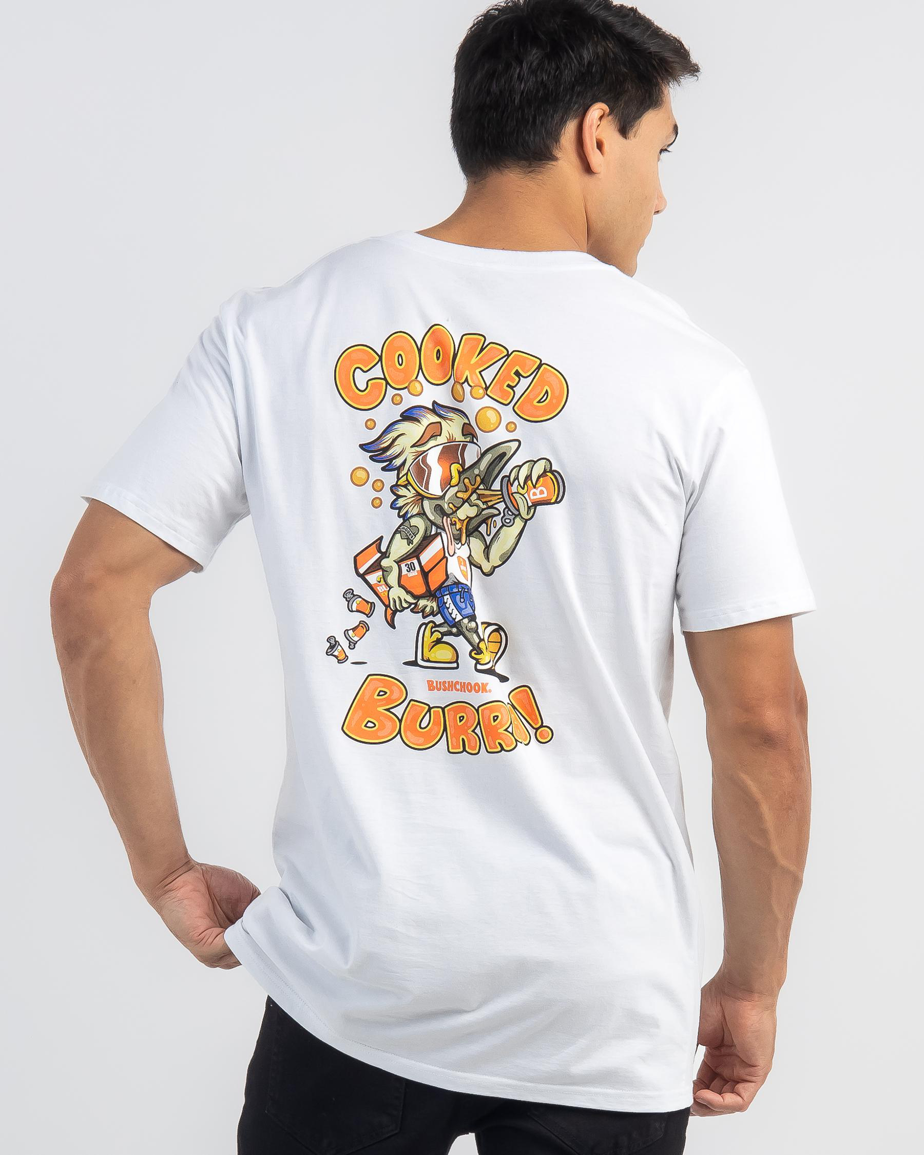 Shop Bush Chook Cooked Burra T-Shirt In White - Fast Shipping & Easy ...