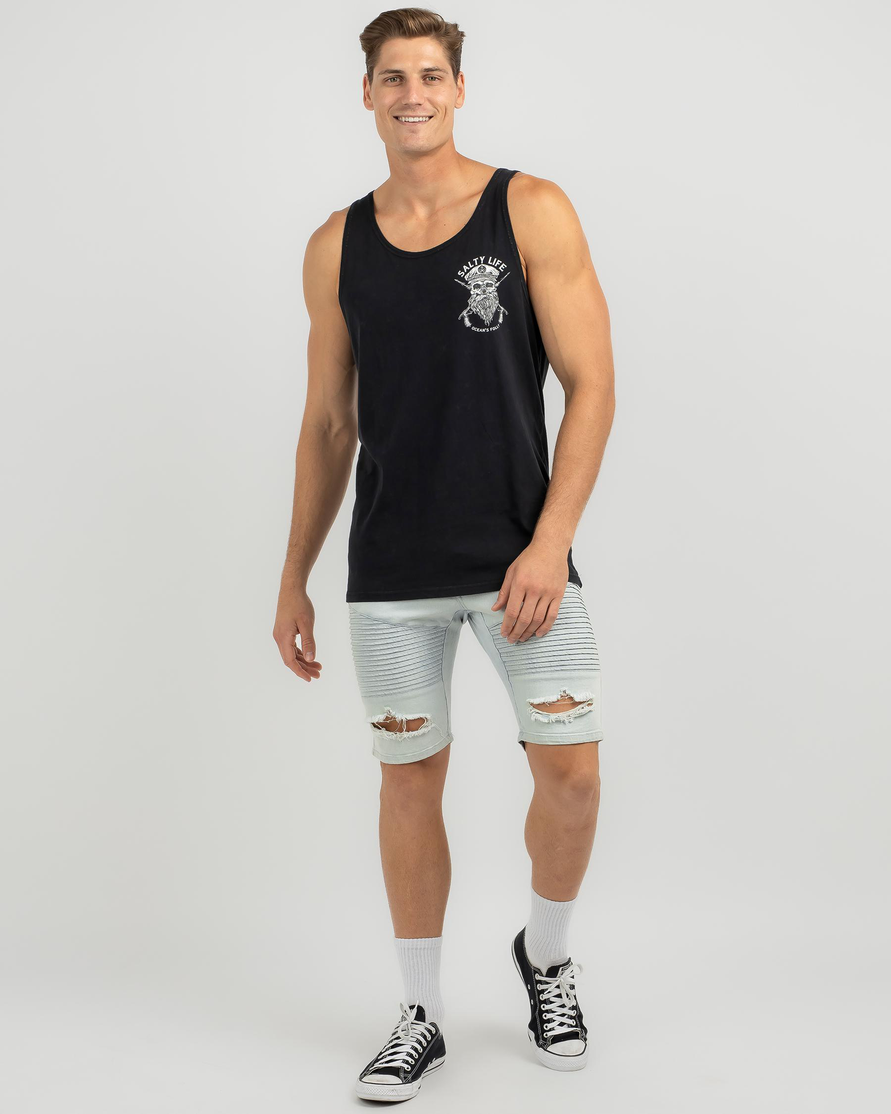 Shop Salty Life Oceans Folly Singlet In Black Acid - Fast Shipping ...