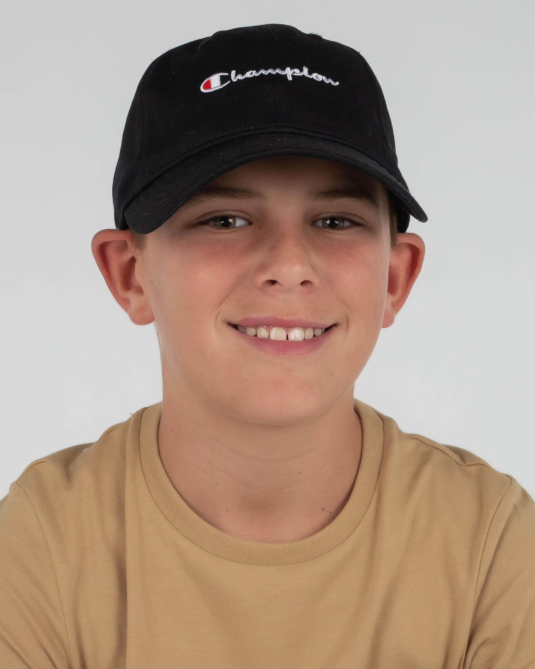 Shop Champion Juniors Script Cap In Black - Fast Shipping & Easy ...