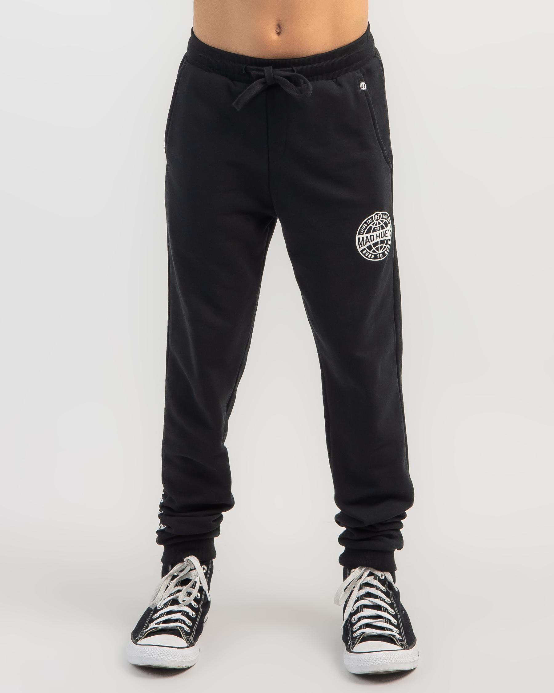 Shop The Mad Hueys Boys' Hueys Global Track Pants In Black - Fast ...