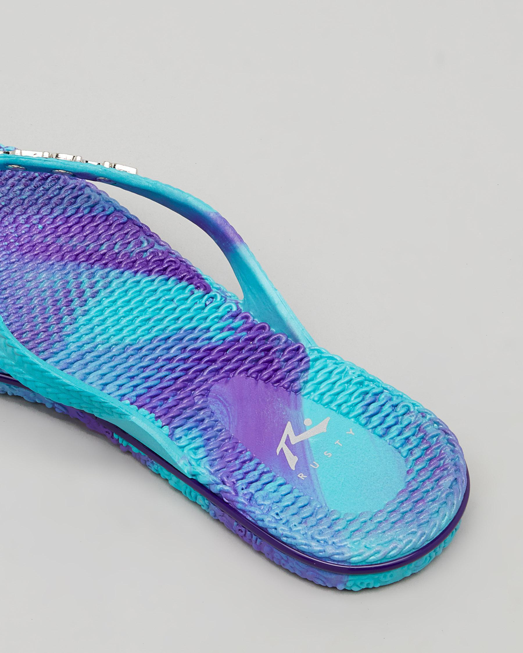 Rusty Splat Flippin' Thongs In Ultra Violet / Bermuda - Fast Shipping ...