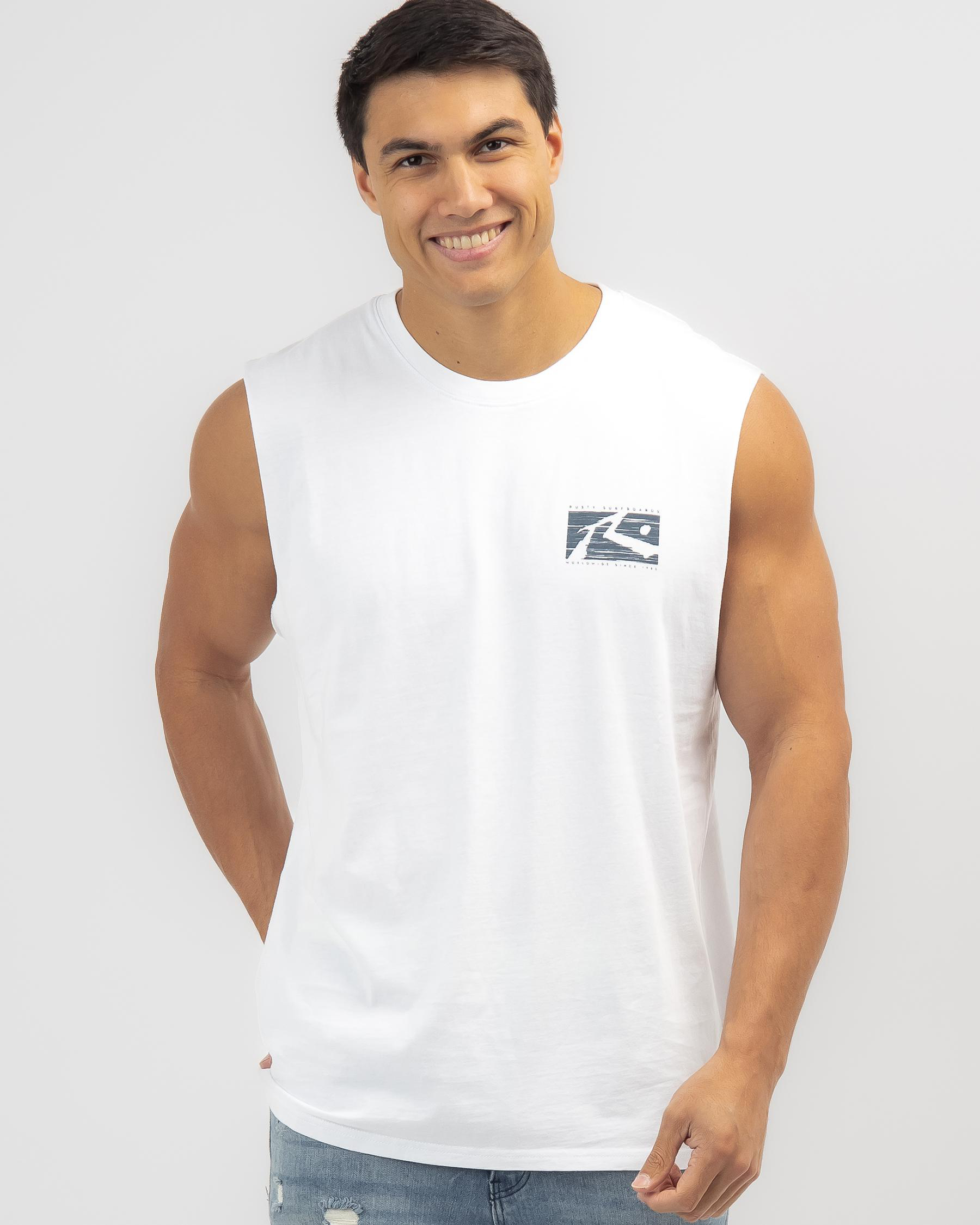 Shop Rusty R Dot Muscle Tank In White - Fast Shipping & Easy Returns ...