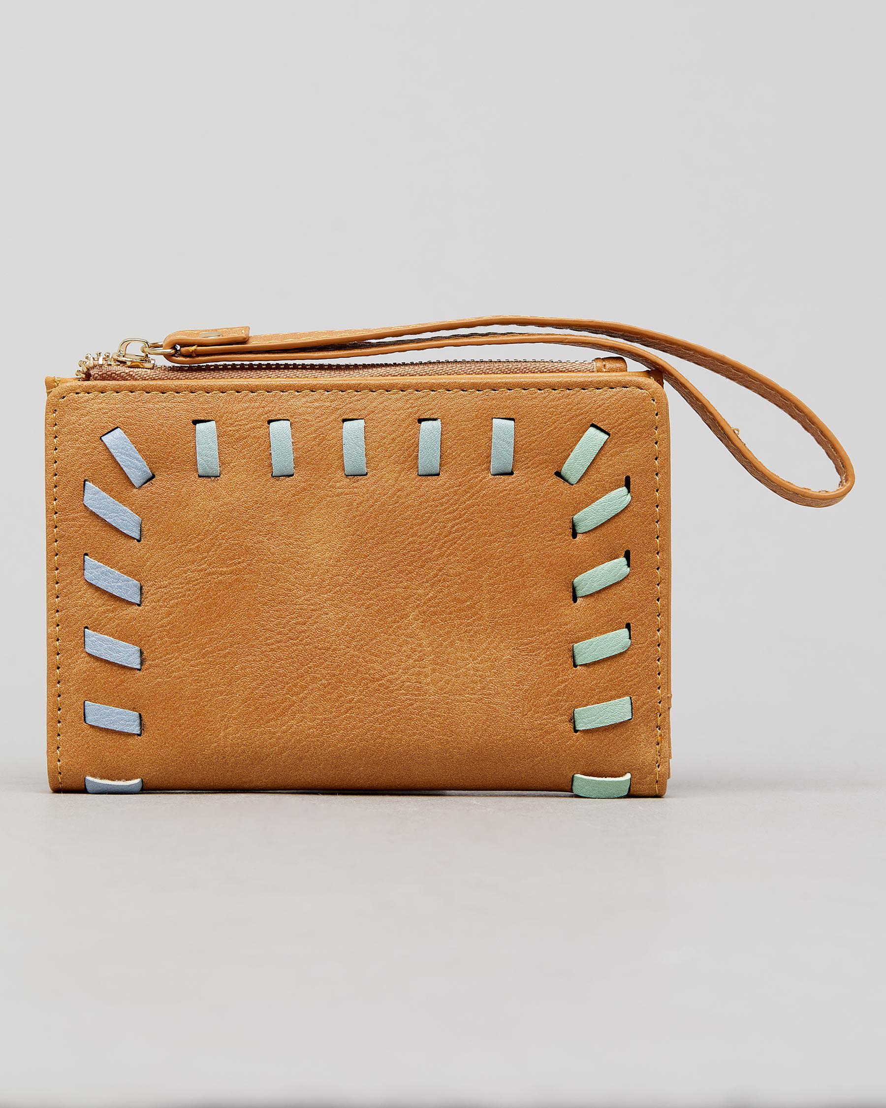 Shop Mooloola Beach Break Wallet In Tan/pink/blue - Fast Shipping ...