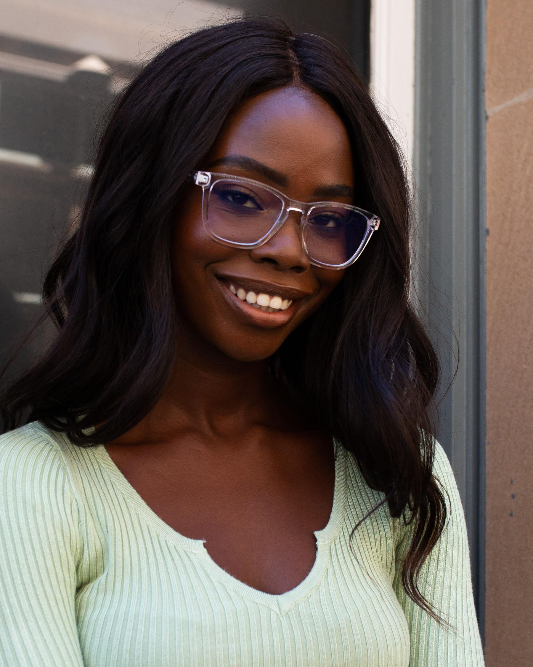 Shop Indie Eyewear Morris Blue Light Glasses In Clear/clear - Fast ...