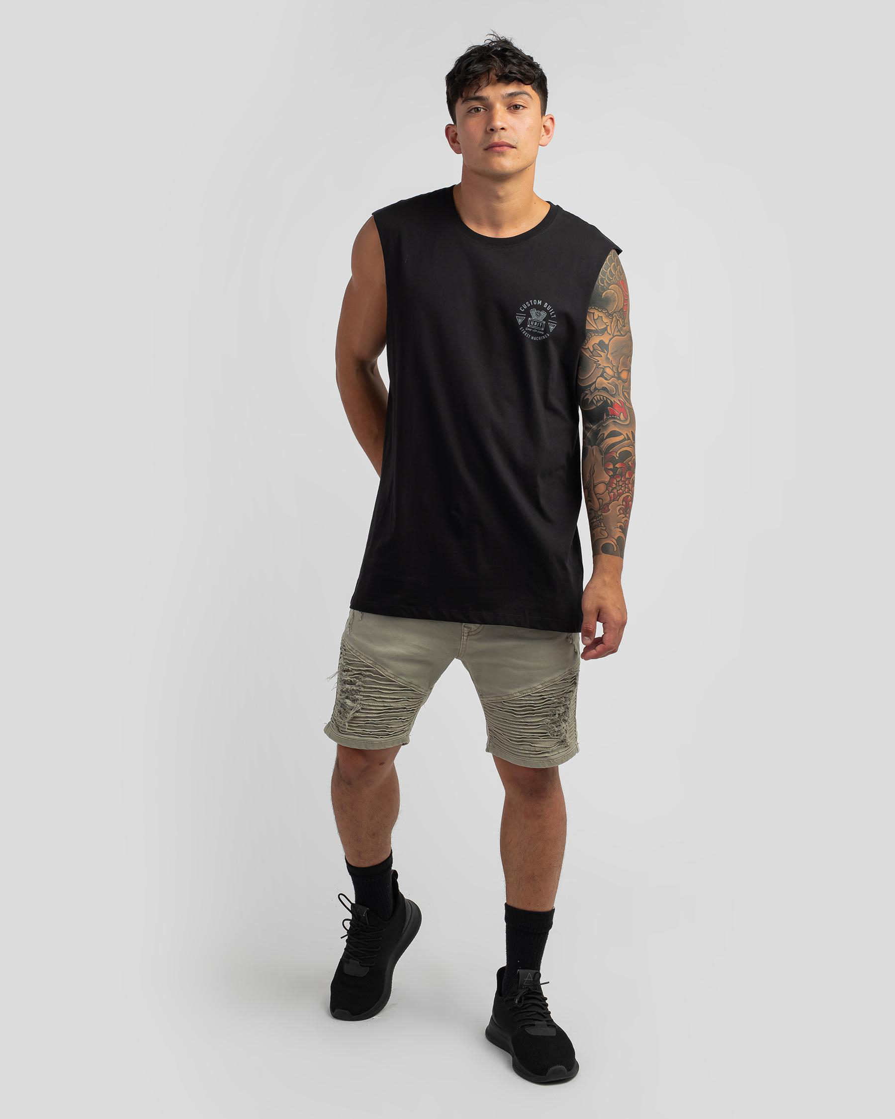 Shop Unit Kick Start Muscle Tank In Black - Fast Shipping & Easy ...