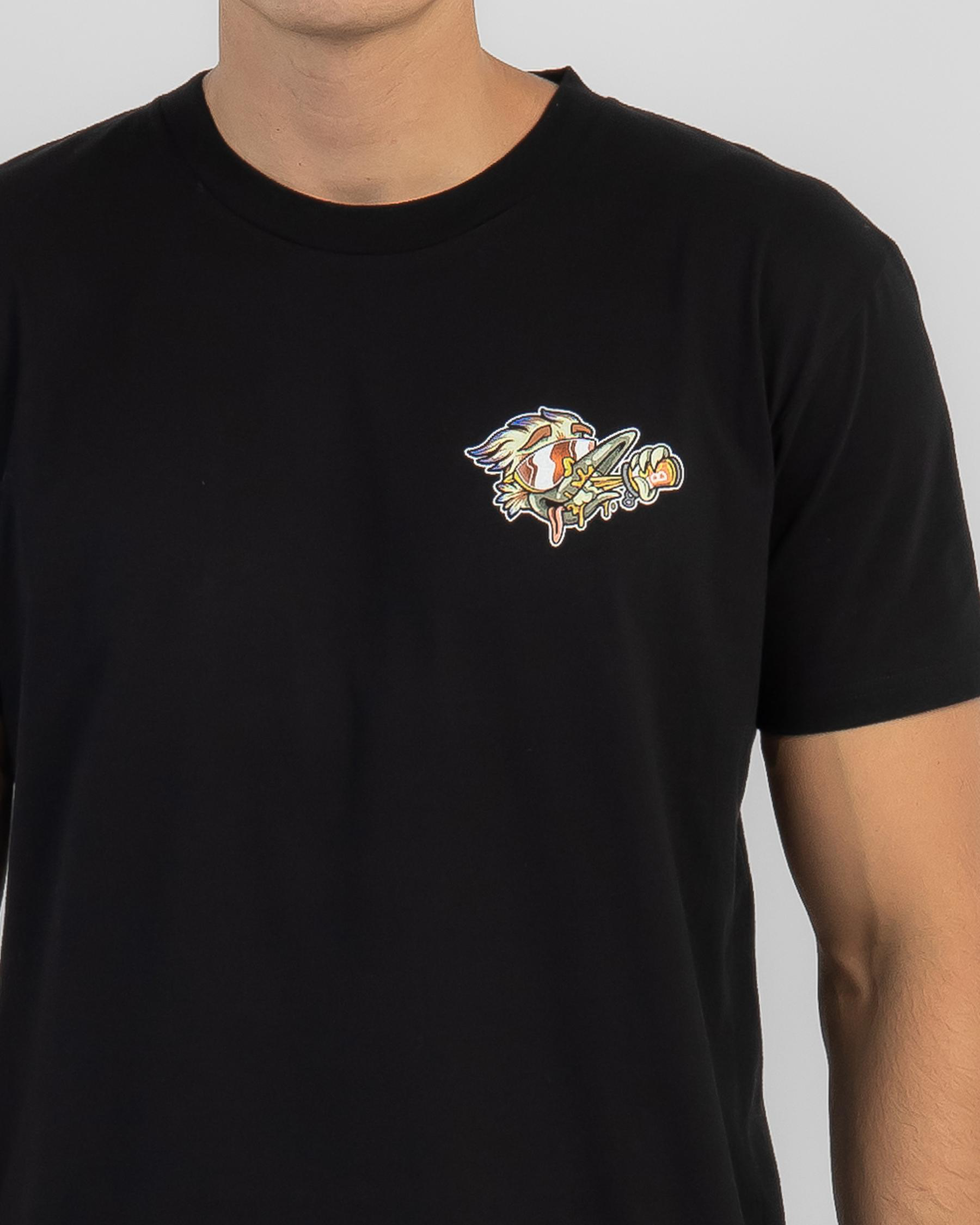 Shop Bush Chook Cooked Burra T-Shirt In Black - Fast Shipping & Easy ...
