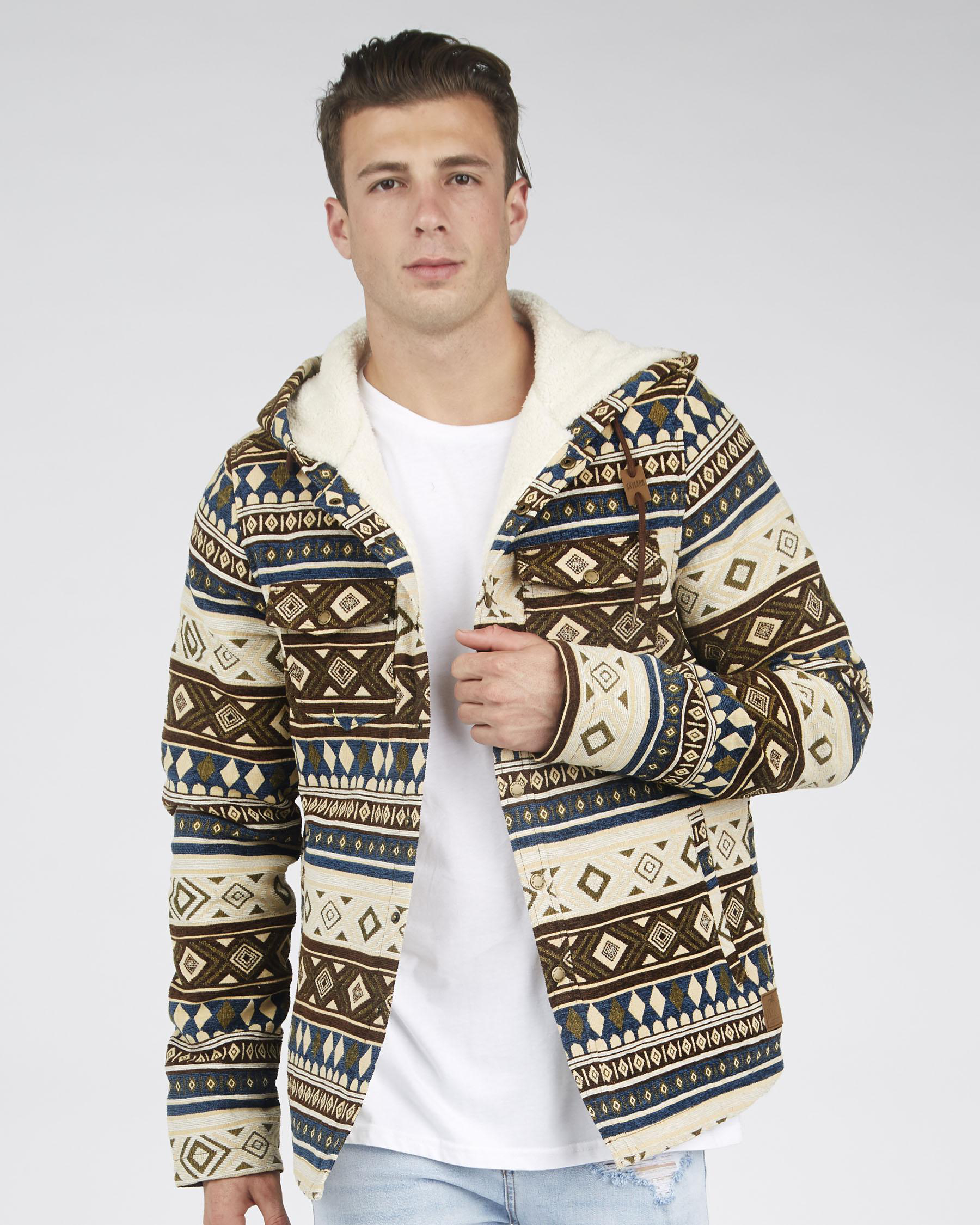 Shop Skylark Shade Jacket In Navy/brown - Fast Shipping & Easy Returns ...