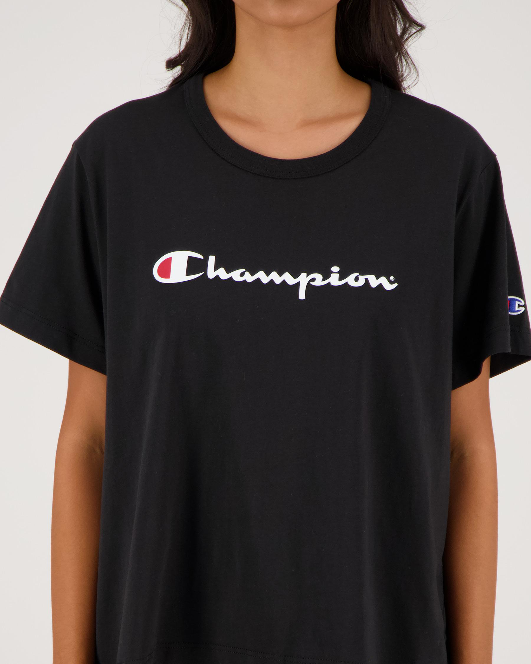 Shop Champion Logo T-Shirt In Black - Fast Shipping & Easy Returns ...