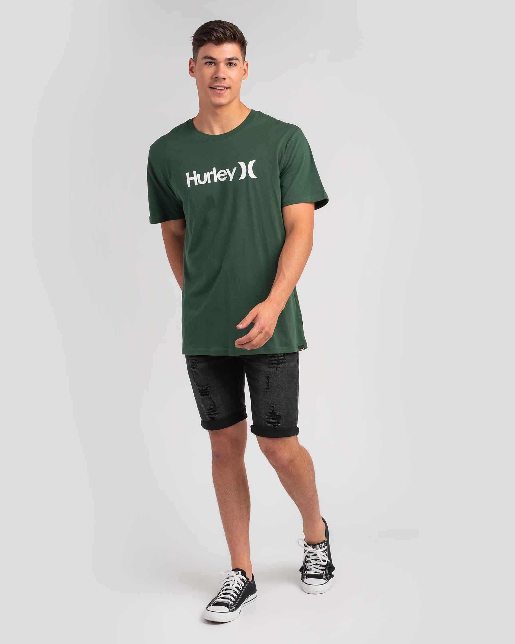 Shop Hurley WSH One and Only Solid T-Shirt In H390 - Fast Shipping ...