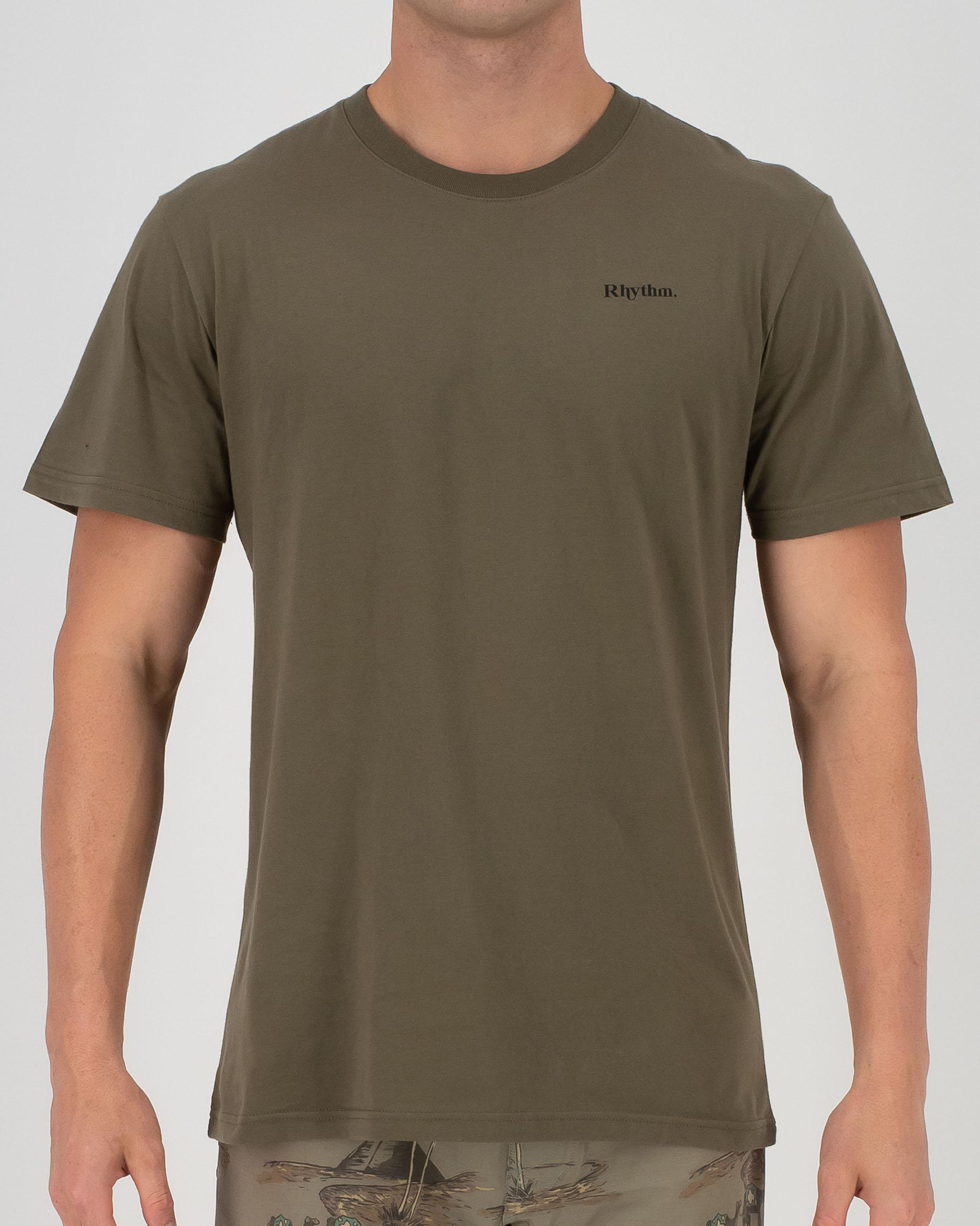 Shop Rhythm Essential Logo T-Shirt In Olive - Fast Shipping & Easy ...