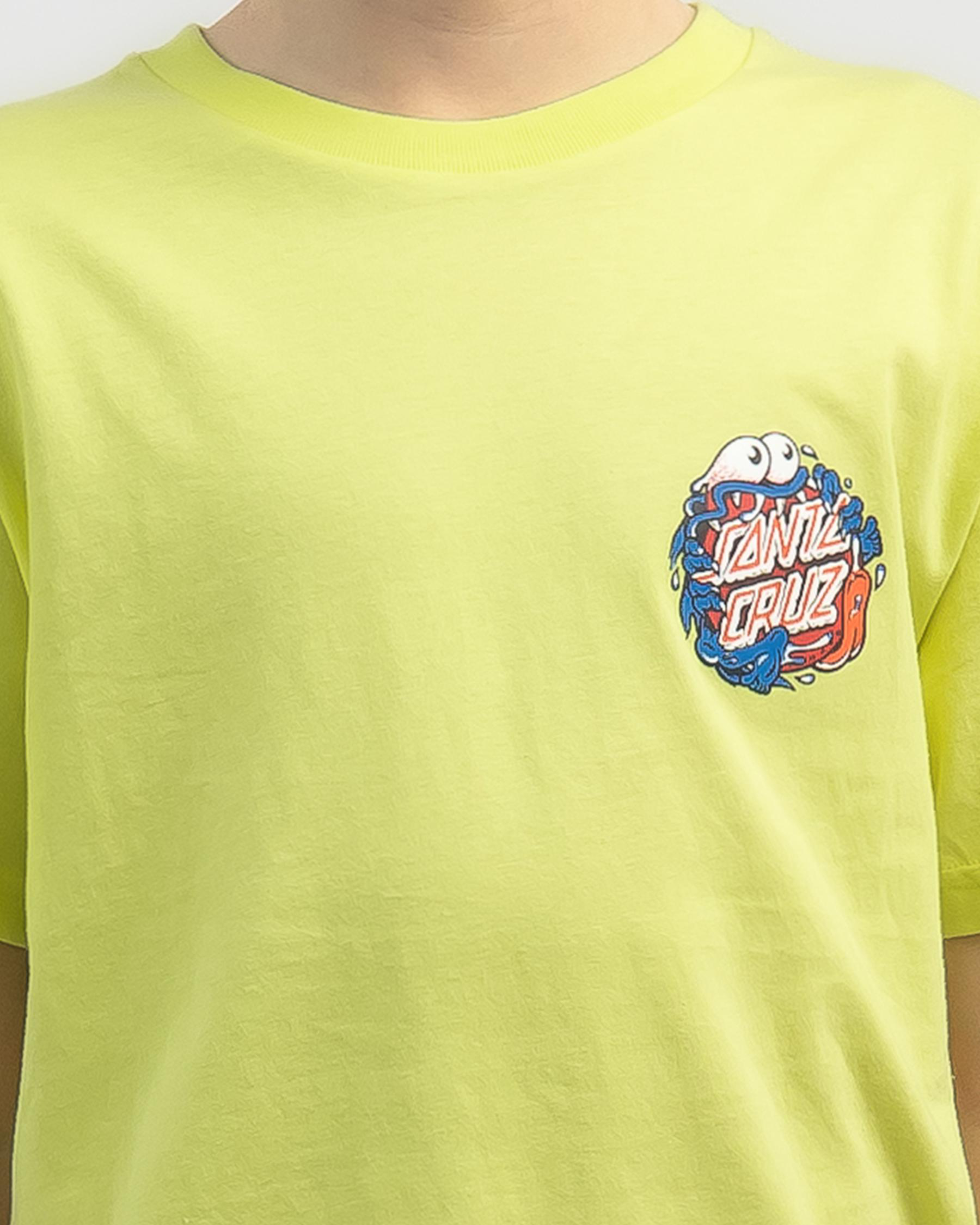 Shop Santa Cruz Boys' Slasher Dot T-Shirt In Light Green - Fast ...