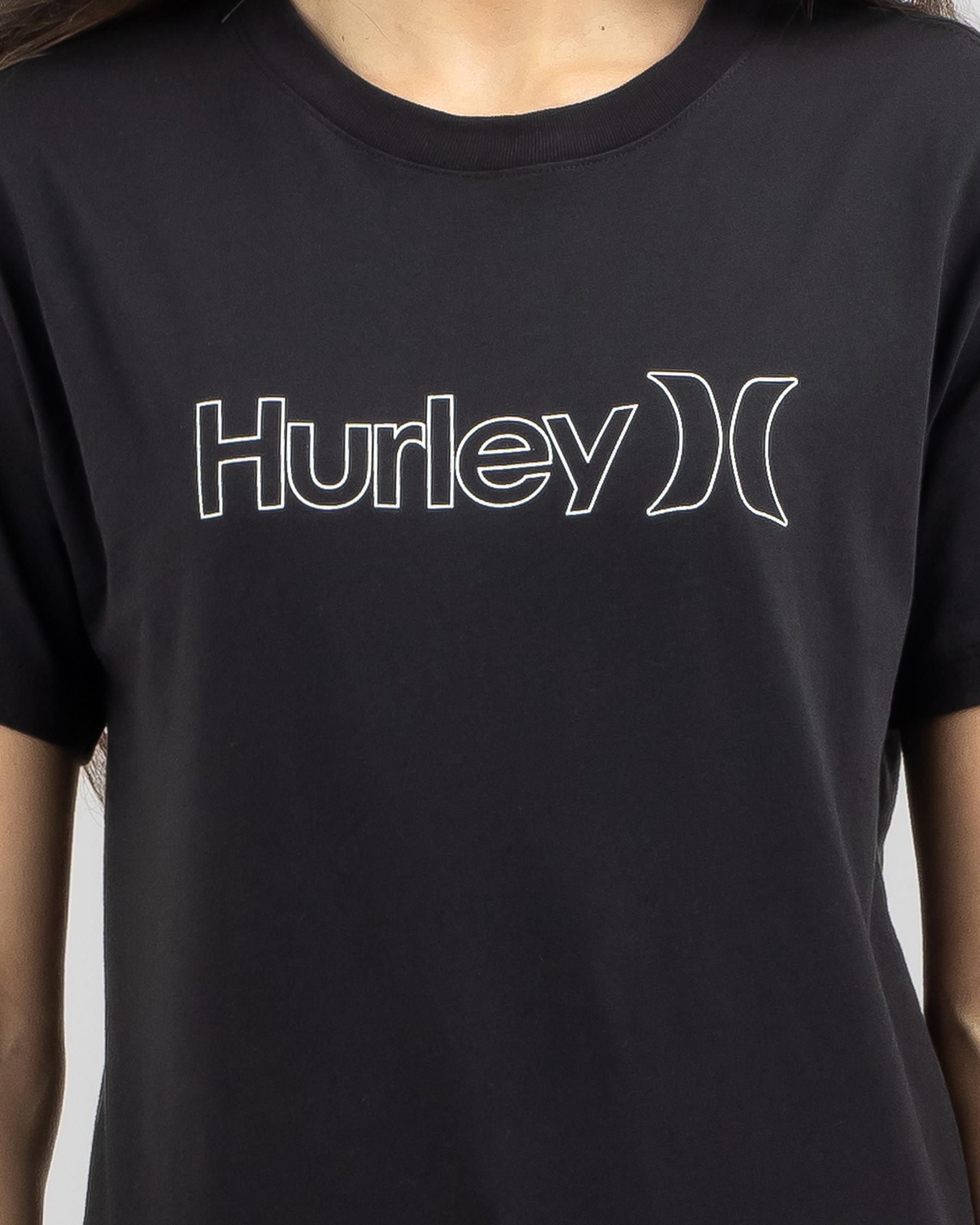 Shop Hurley Outline T-Shirt In Black - Fast Shipping & Easy Returns ...