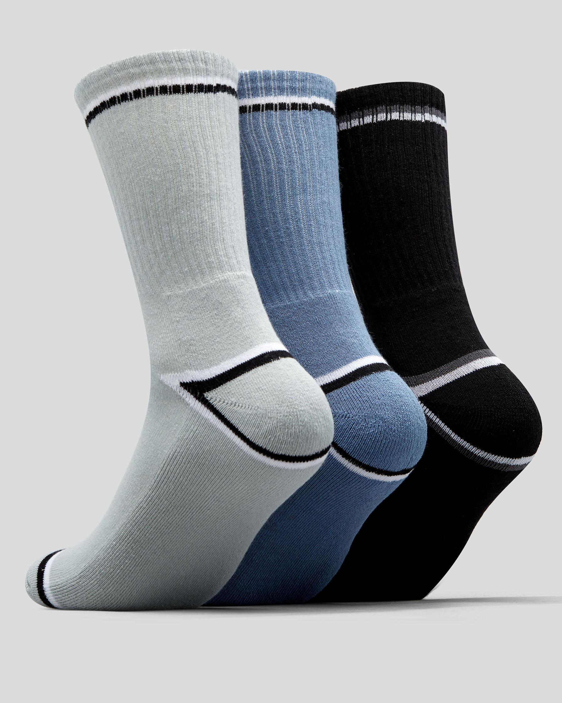 Shop Stussy Stock Border Stripe 3 Pack Socks In Multi - Fast Shipping ...