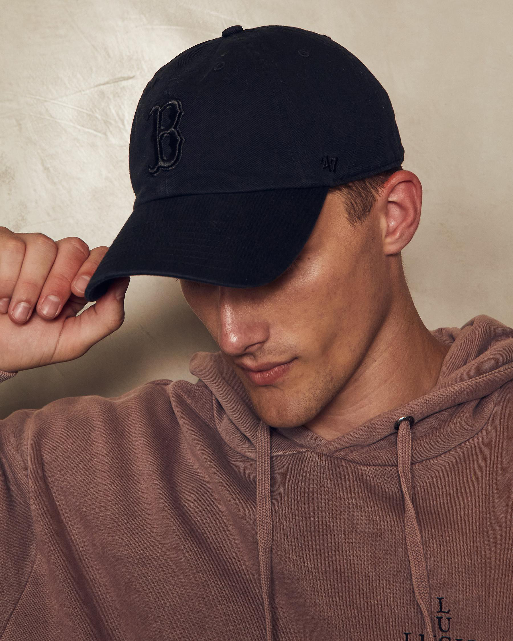 Shop Forty Seven Boston Red Sox 47 Clean Up Cap In Black/black - Fast ...
