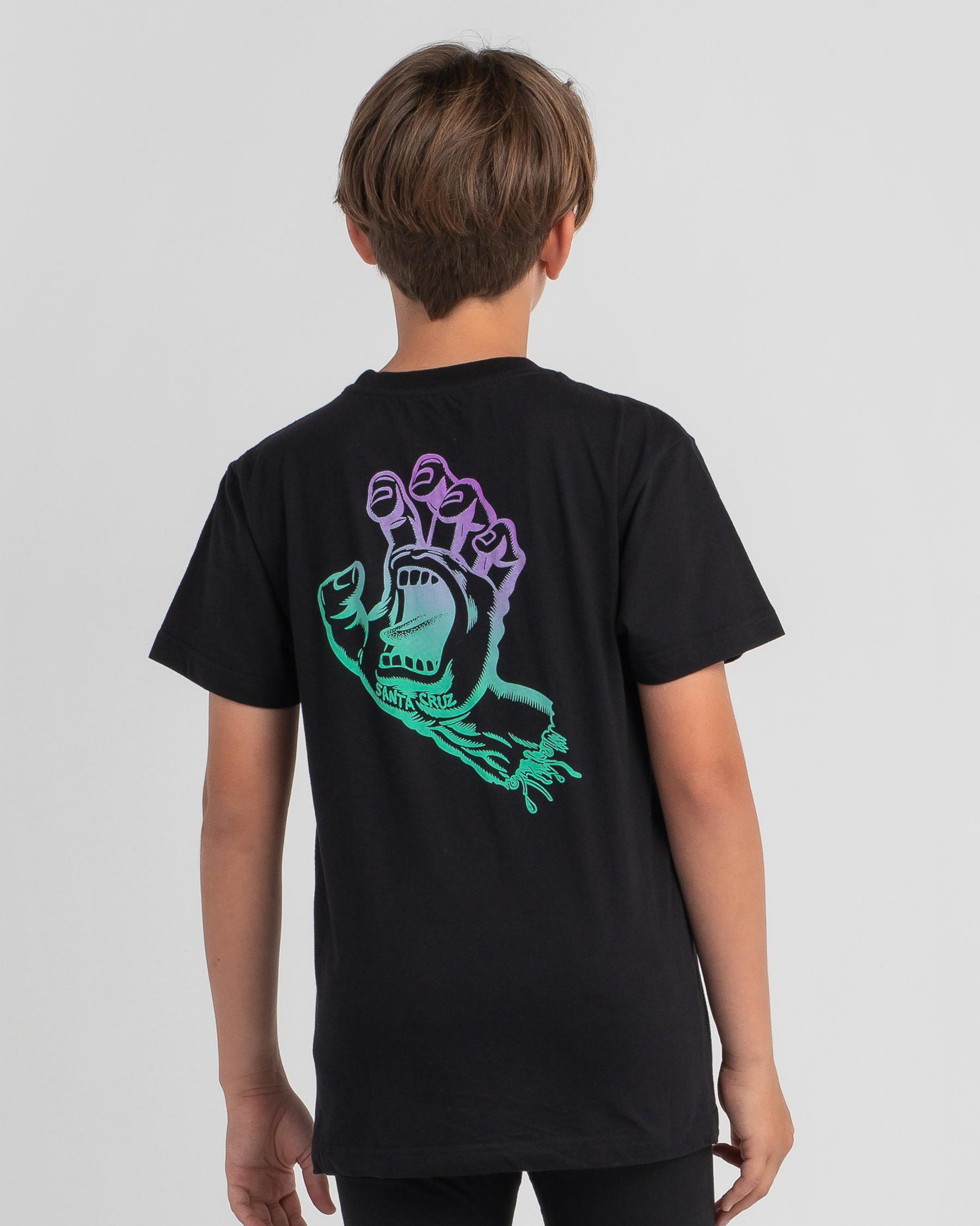 Shop Santa Cruz Boys' Faded Hand T-Shirt In Black - Fast Shipping ...