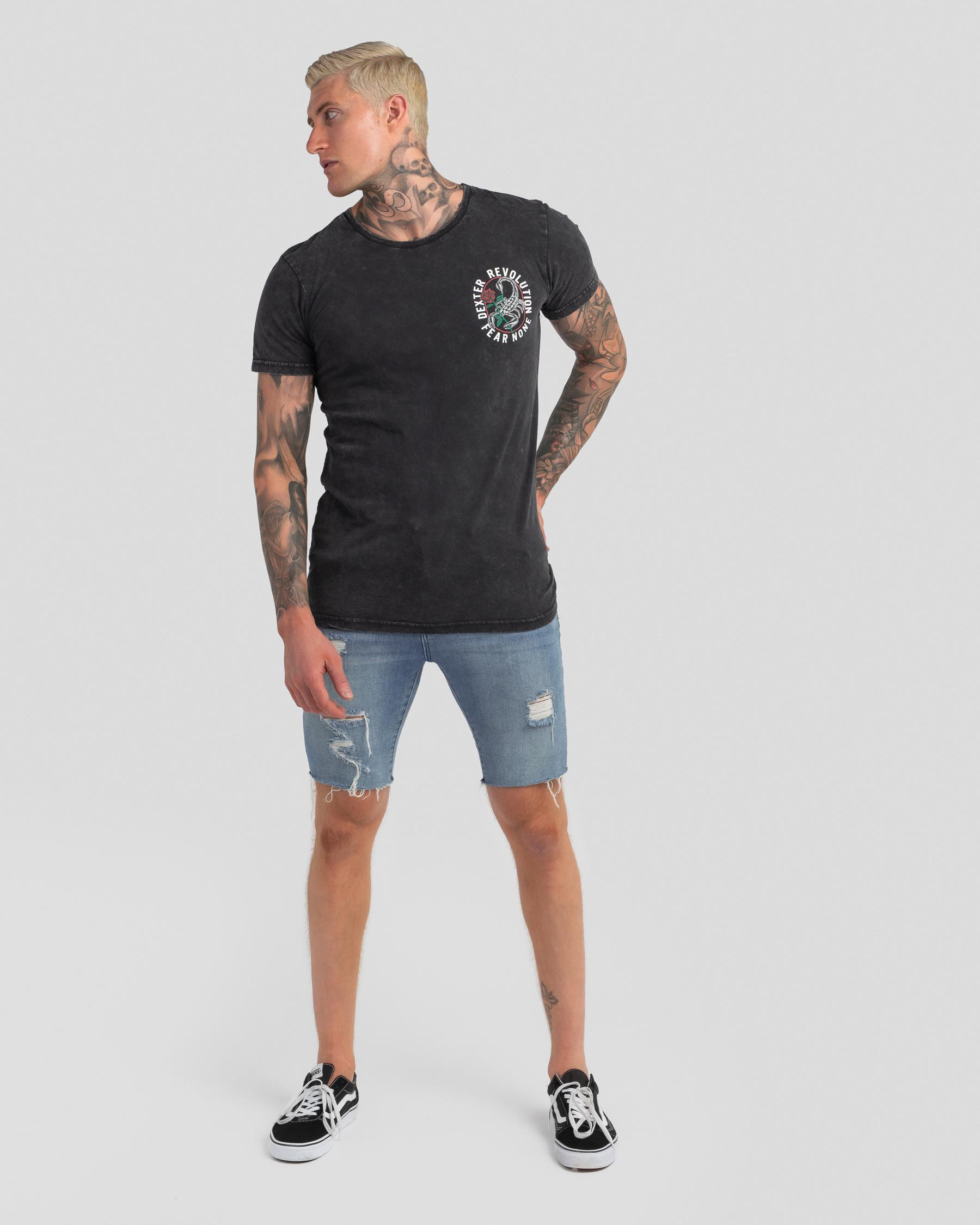 Shop Dexter Roses T-Shirt In Black Acid - Fast Shipping & Easy Returns ...