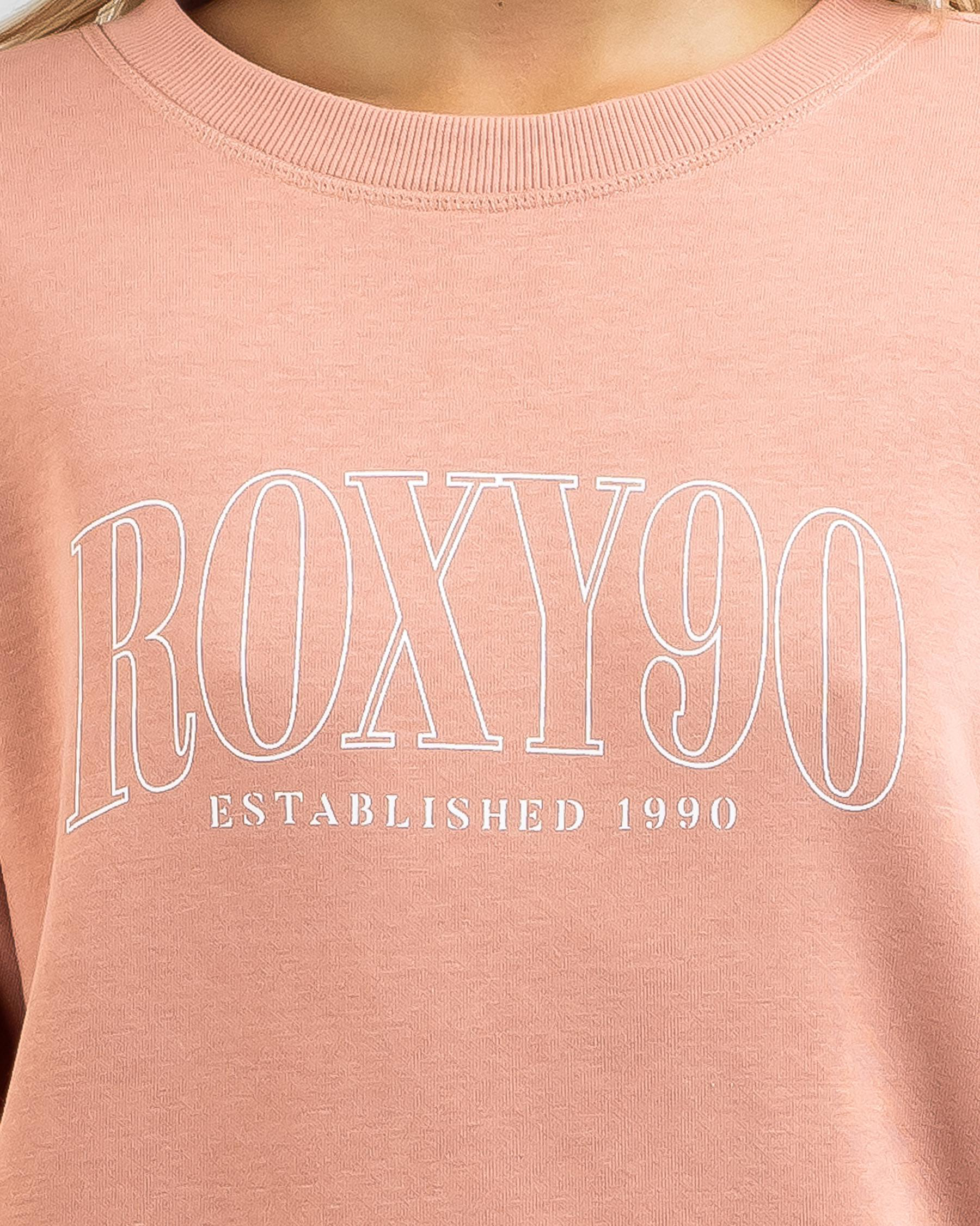 Shop Roxy Surf Stoked Crewneck Sweatshirt In Cork - Fast Shipping ...