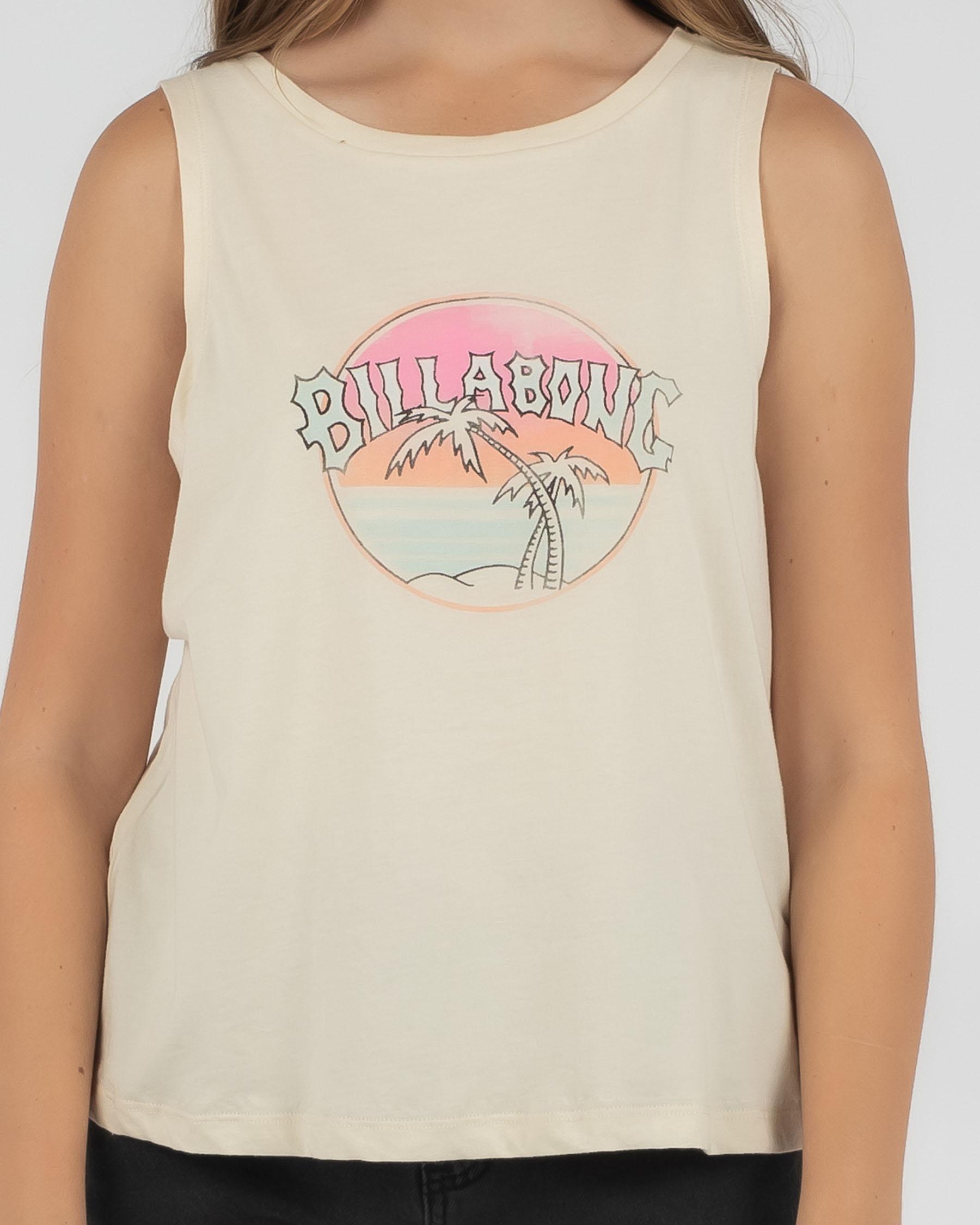 Shop Billabong Girls' Sun Faded Tank Top In Whitecap - Fast Shipping ...