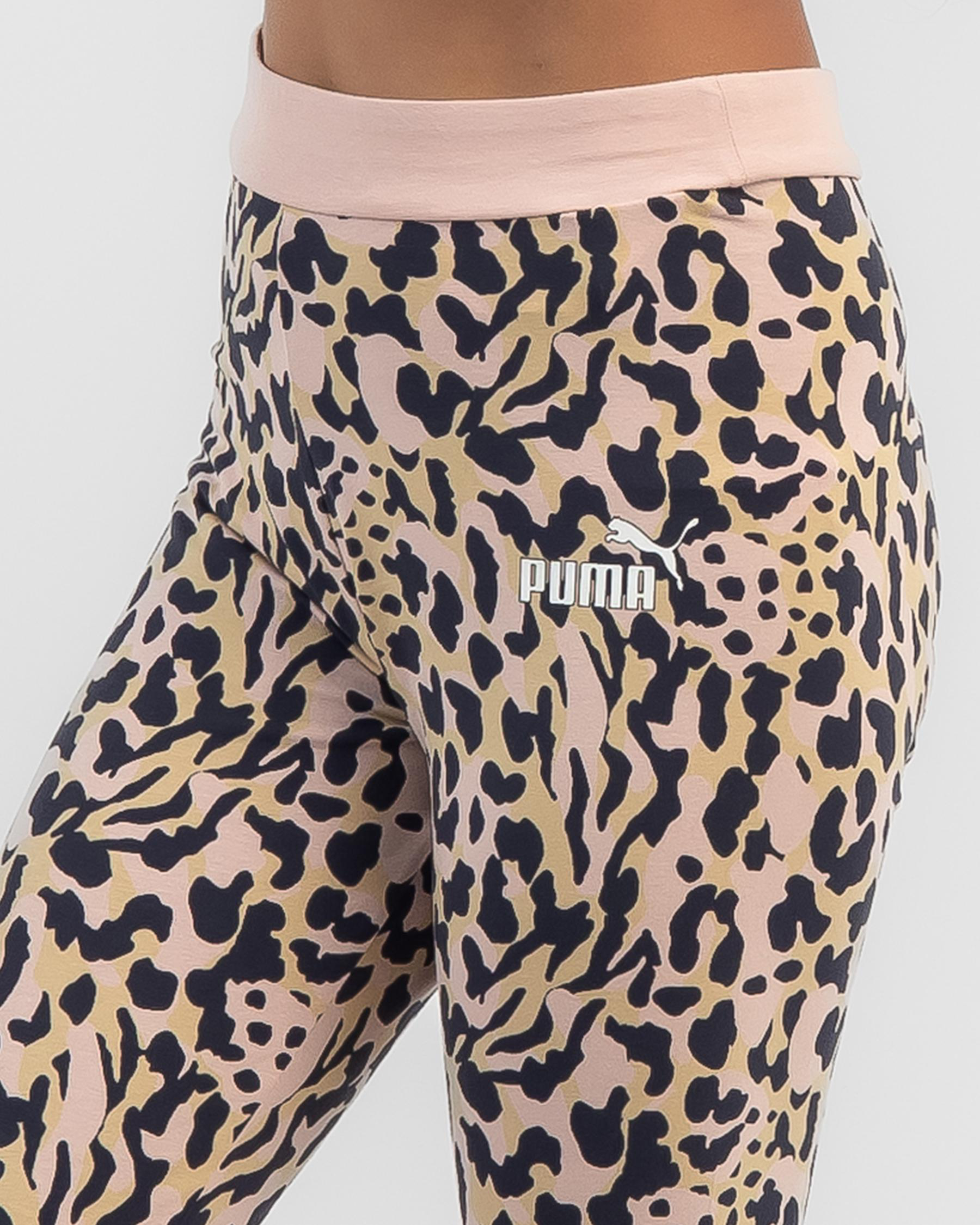Puma Girls' Alpha AOP Leggings In Rose Quartz | City Beach Australia