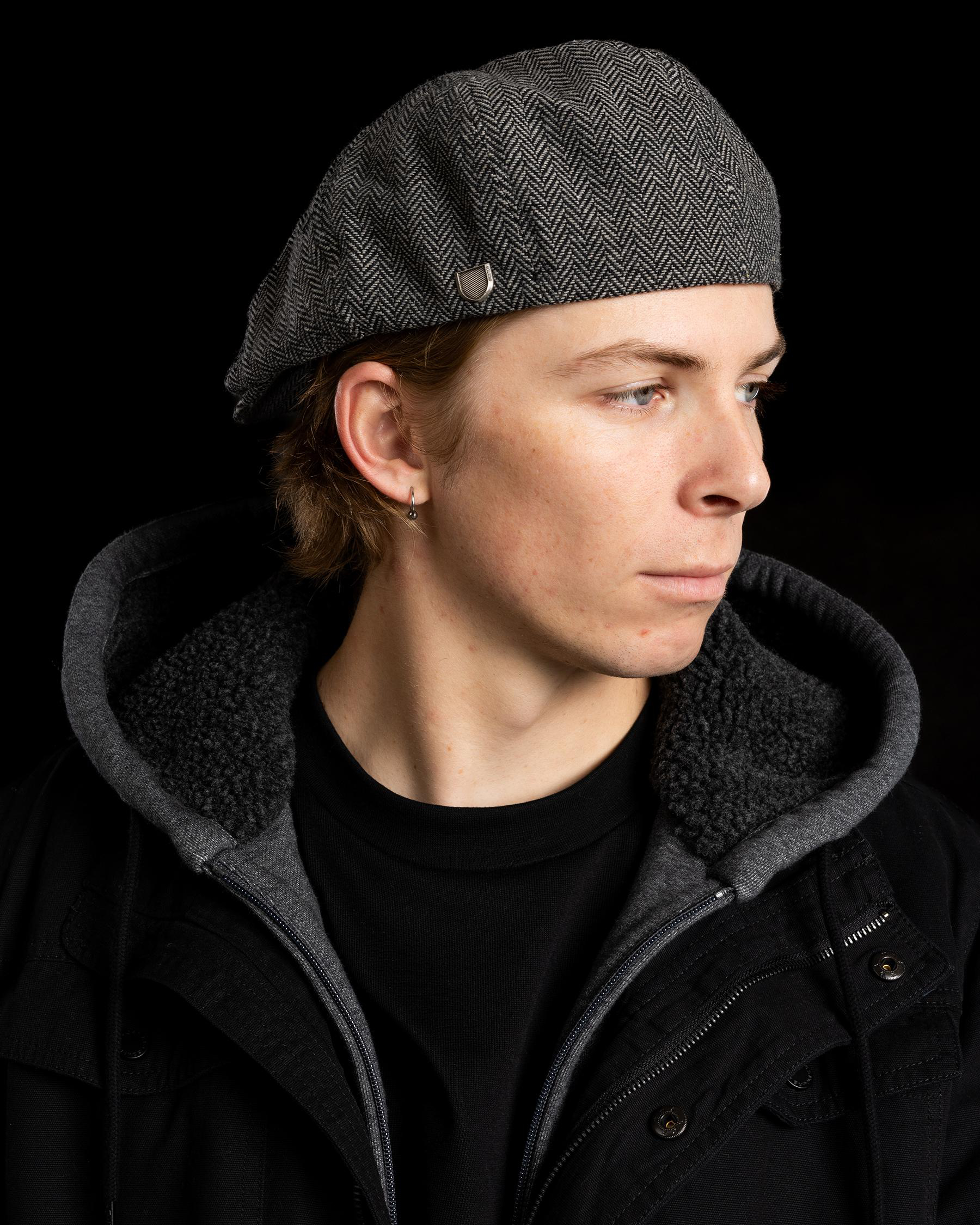 Shop Brixton Brood Newsboy Cap In Grey/black - Fast Shipping & Easy ...