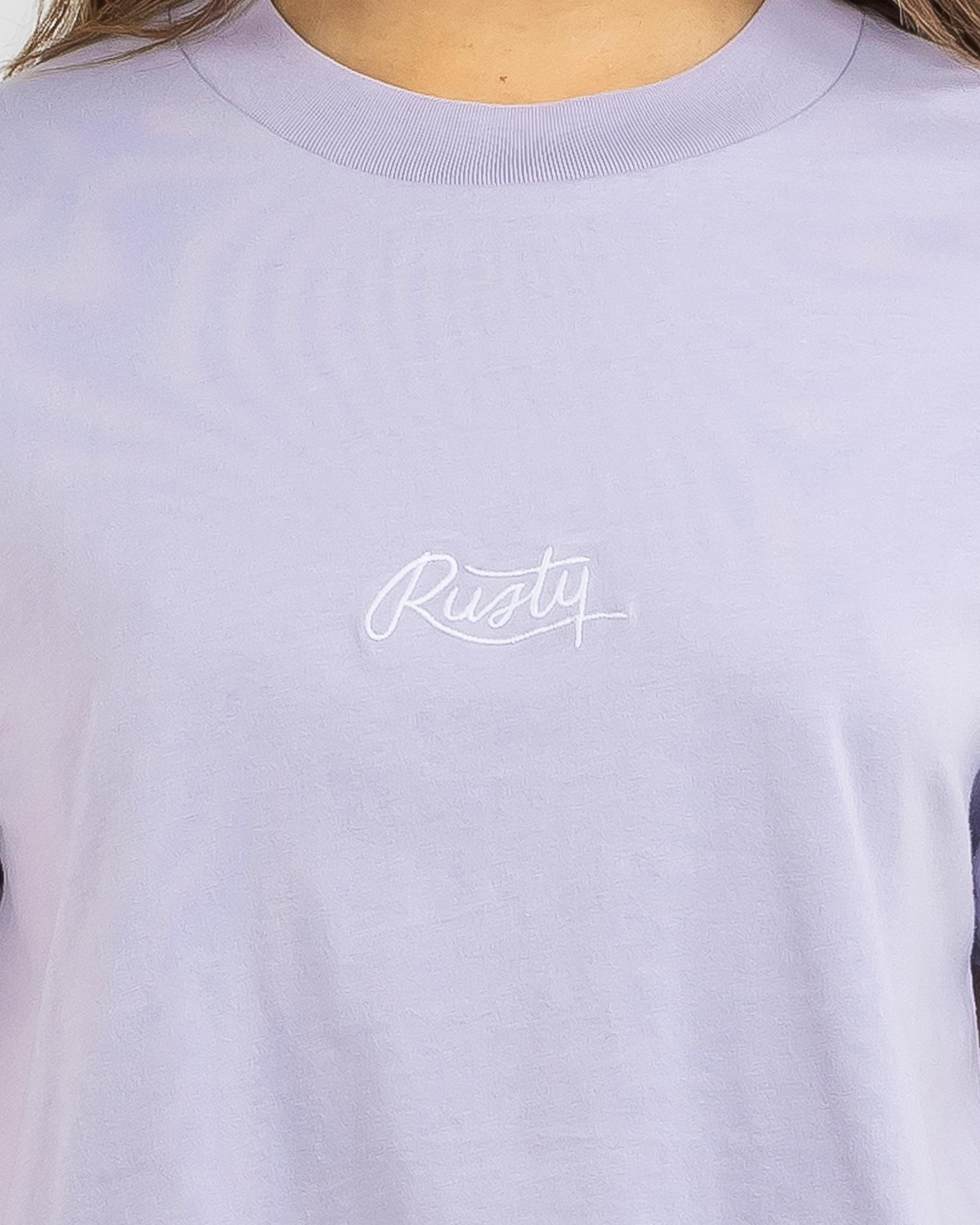 Shop Rusty Relaxed Fit Cropped T-Shirt In Lavender Blue - Fast Shipping ...