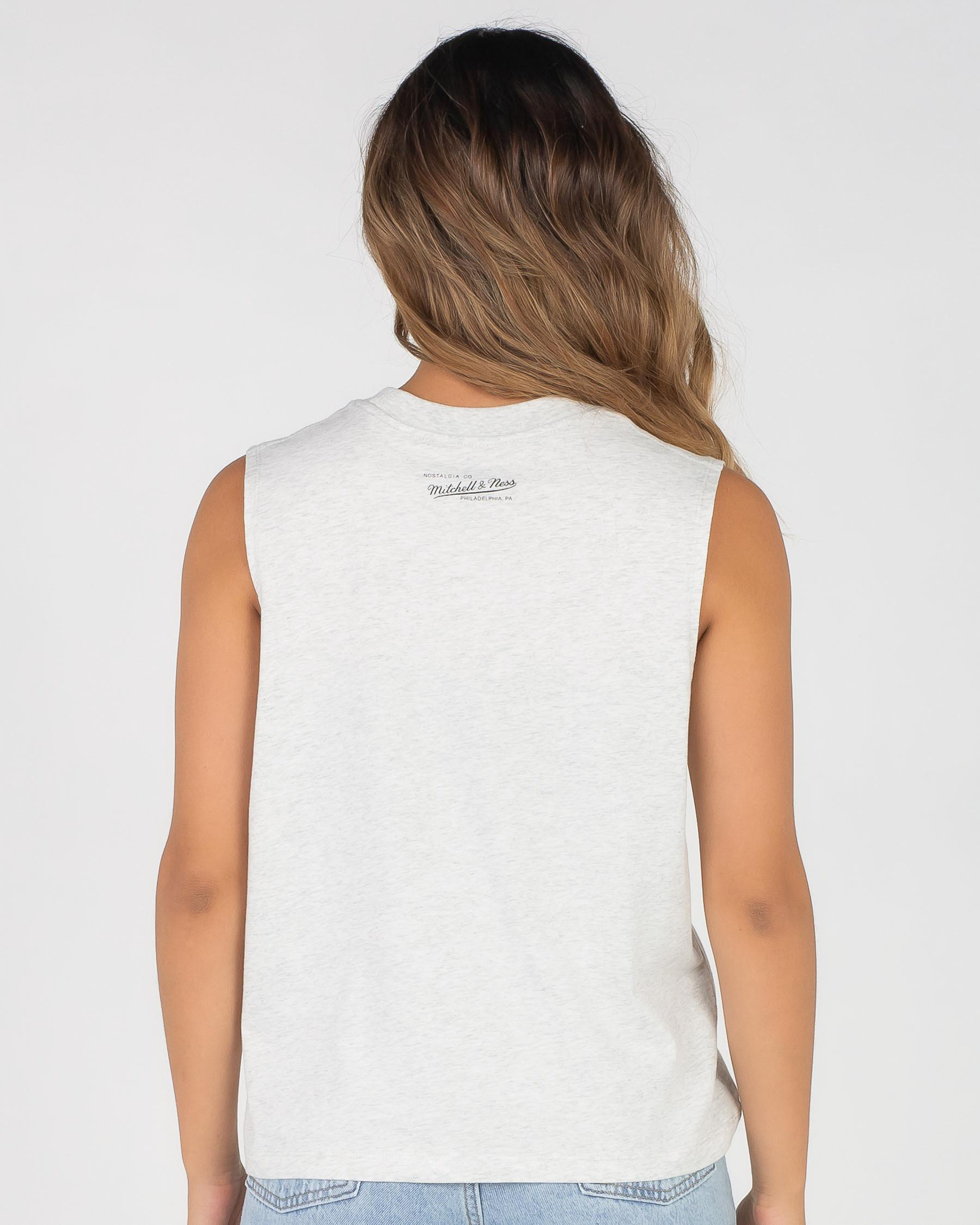 Shop Mitchell & Ness Locker Room Tank Top In White Marle - Fast ...