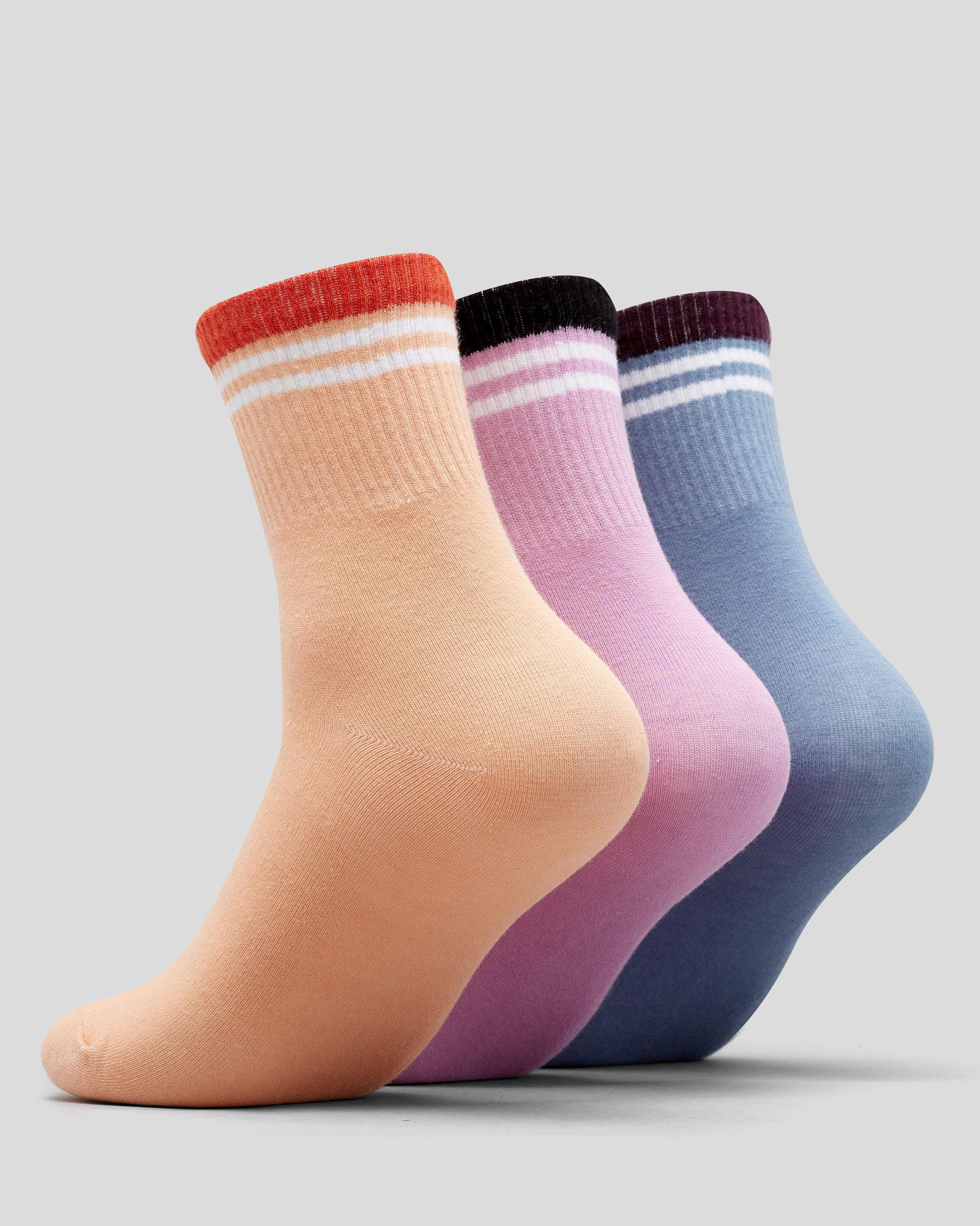 Shop Stussy Womens Graffiti Top Stripes Sock Pack In Multi - Fast ...