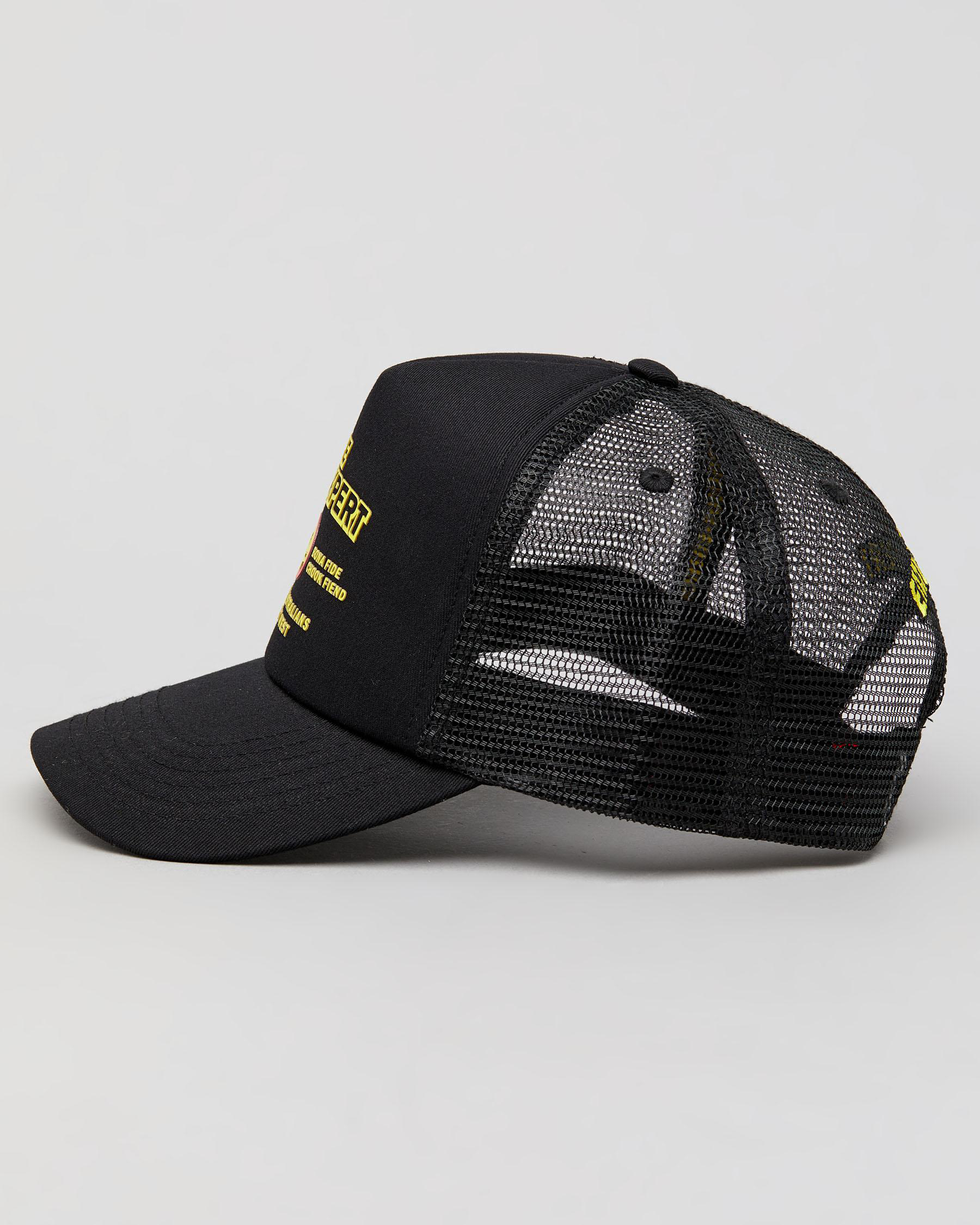 Shop Bush Chook The Expert 2 Trucker Cap In Black - Fast Shipping ...