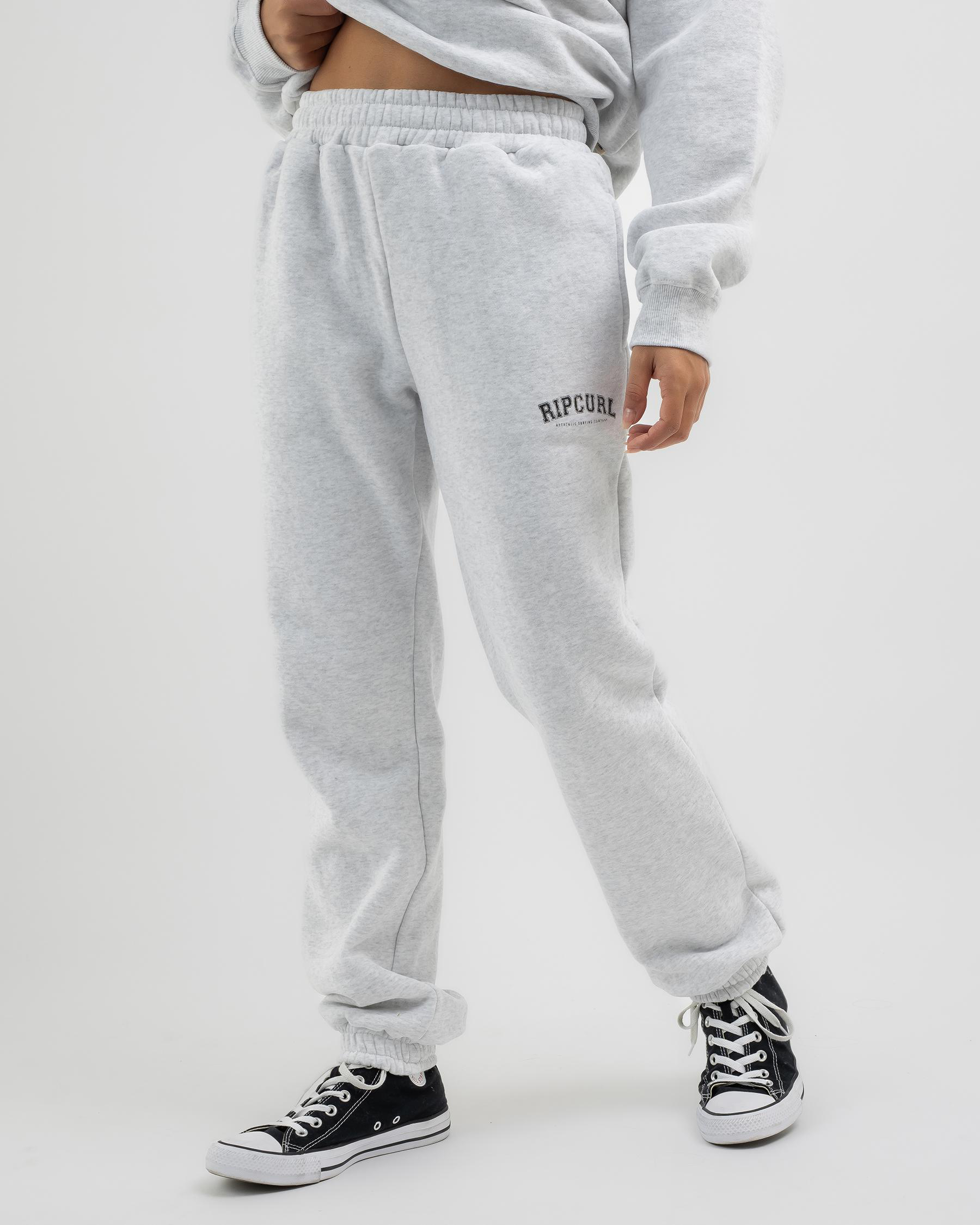 Shop Rip Curl Varsity Track Pants In Grey Marle/black - Fast Shipping ...