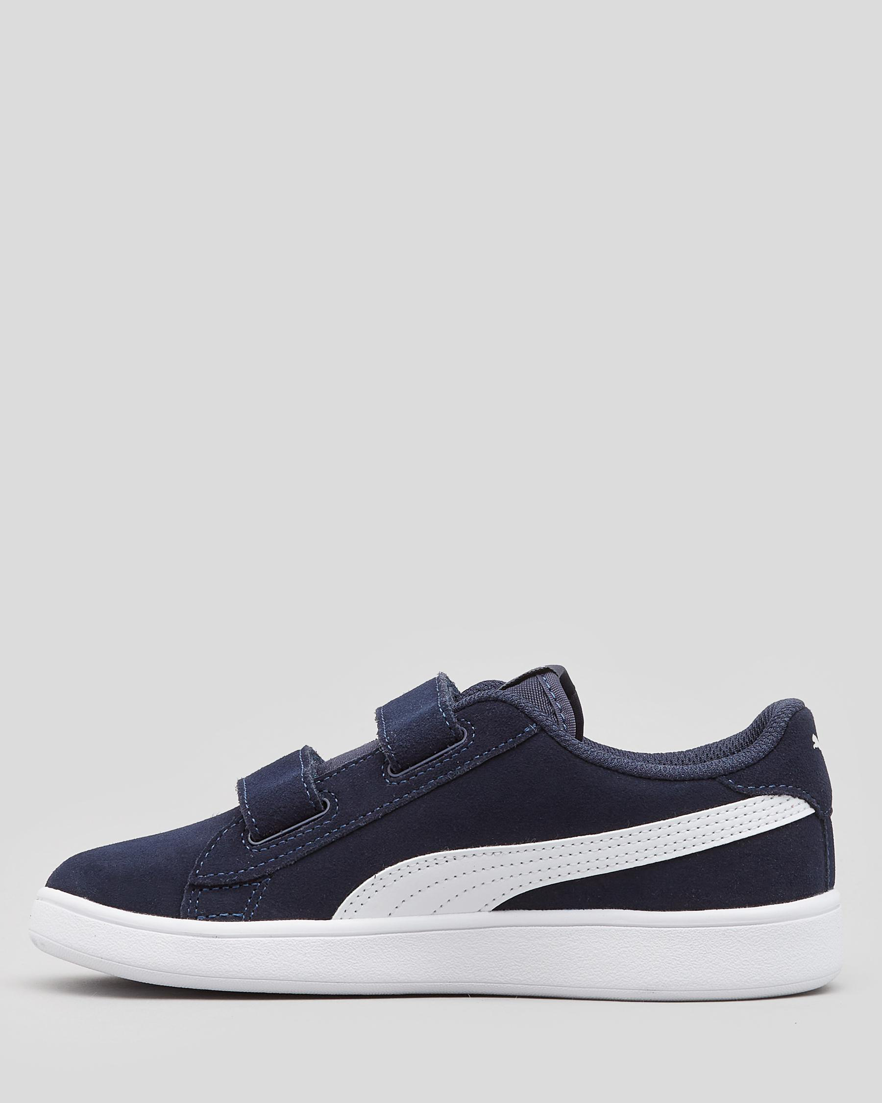 Shop Puma Kids' Smash V2 SD V Shoes In Peacoat-puma White - Fast ...