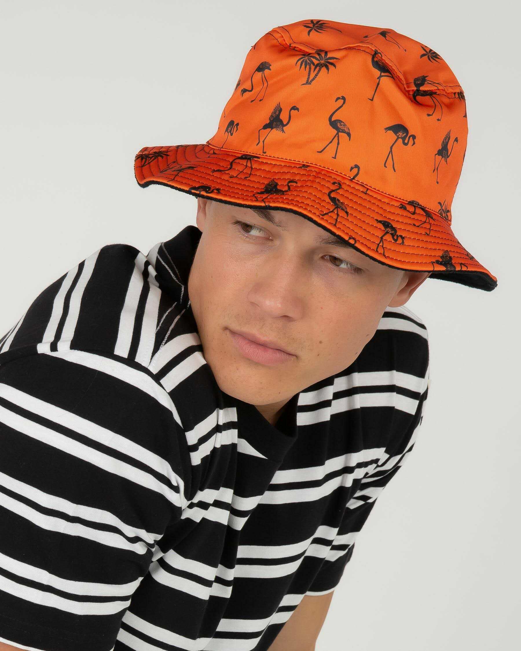 Shop Lucid Flight Reversible Bucket Hat In Orange/ Black - Fast ...
