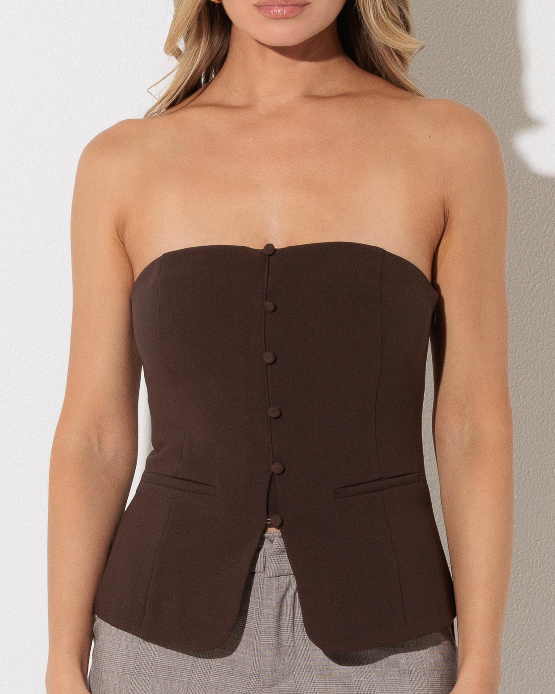 Shop Ava And Ever Otis Dicapro Vest In Espresso - Fast Shipping & Easy ...