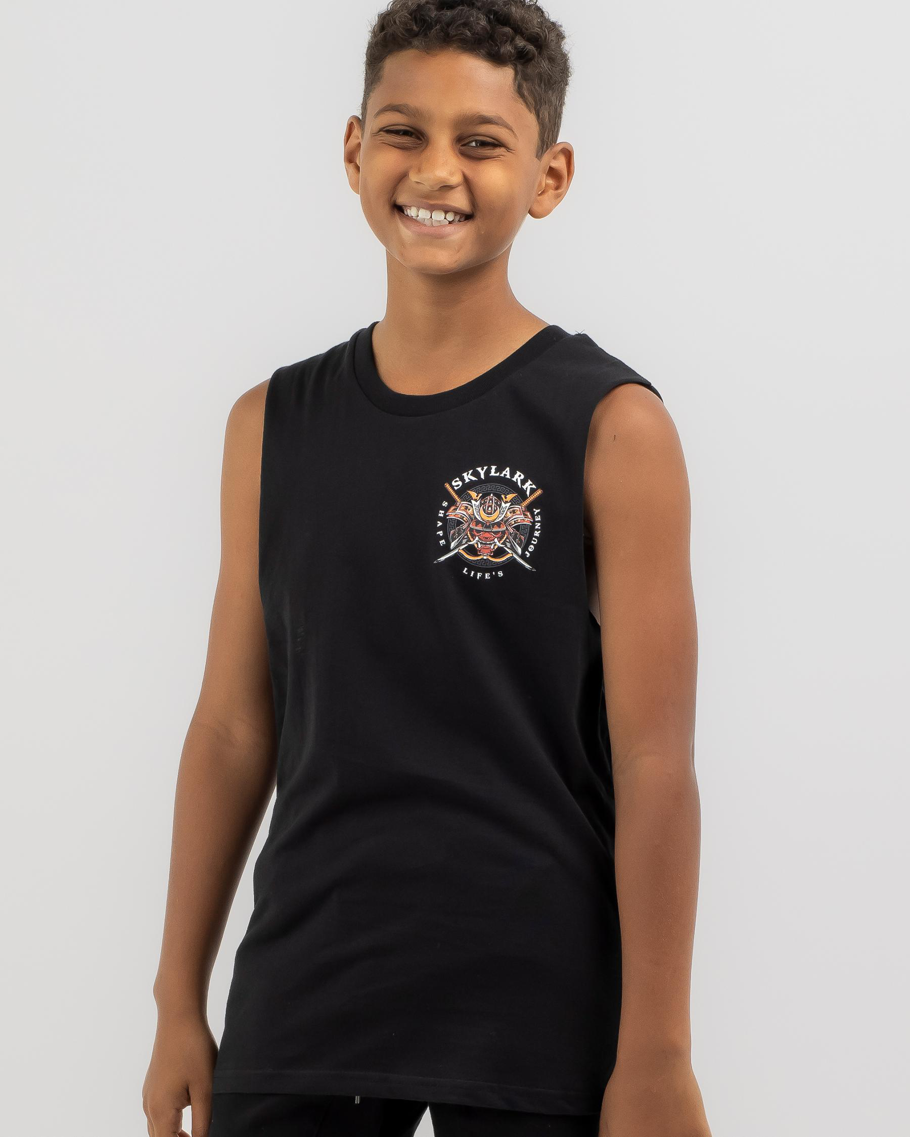 Shop Skylark Boys' Warrior Muscle Tank In Black - Fast Shipping & Easy ...