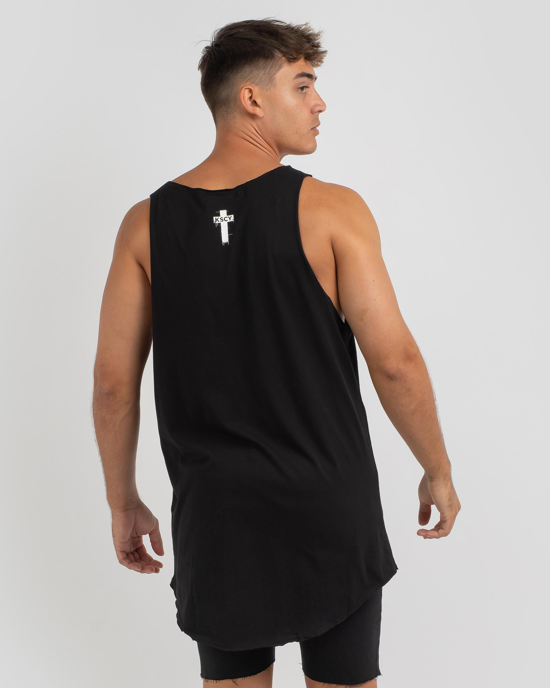 Shop Kiss Chacey Bloodline Curved Tank In Jet Black - Fast Shipping ...