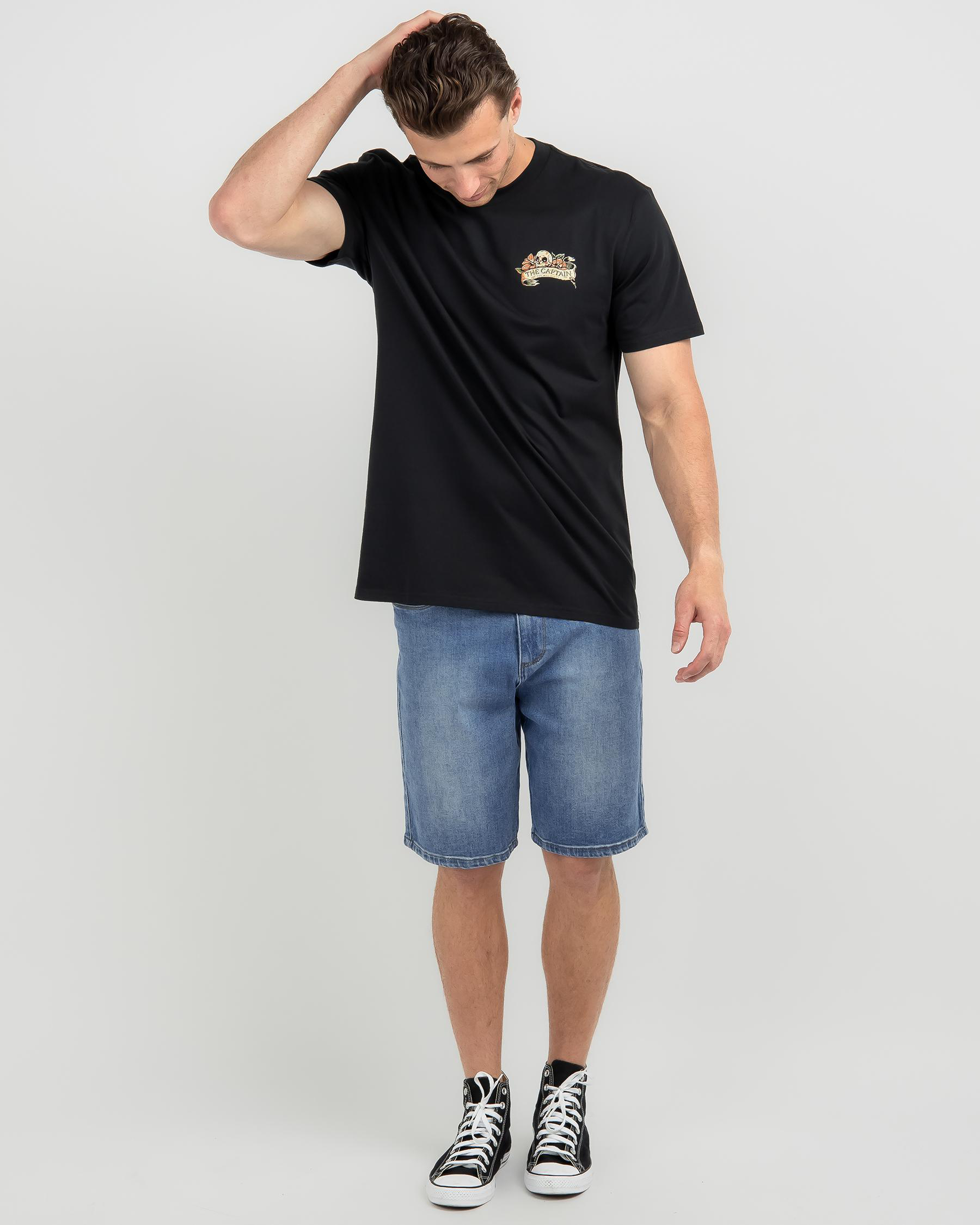 Shop The Mad Hueys Compass Captain T-Shirt In Black - Fast Shipping ...