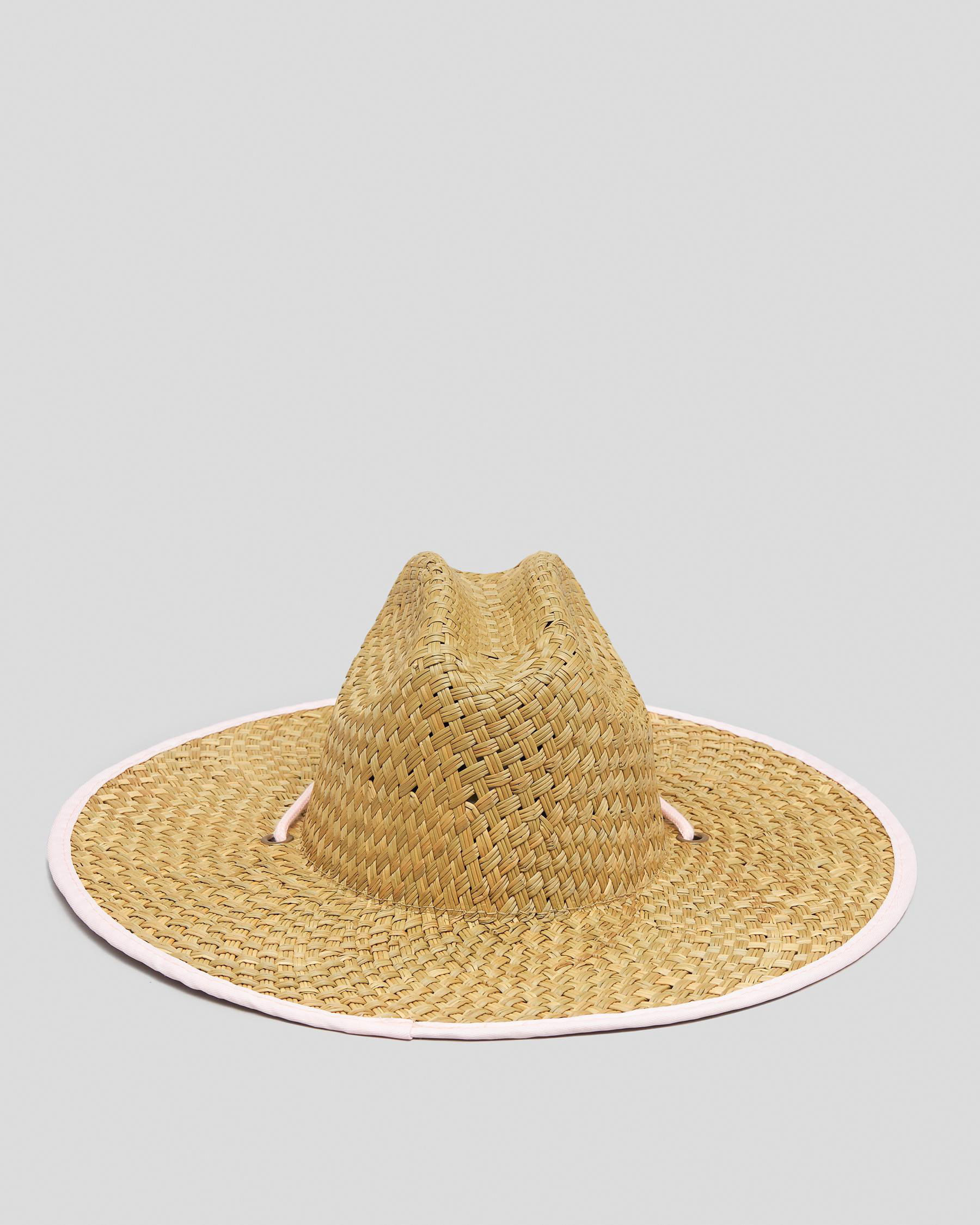 Shop Roxy Girls' Pina To My Colada Panama Hat In Barley Pink - Fast ...