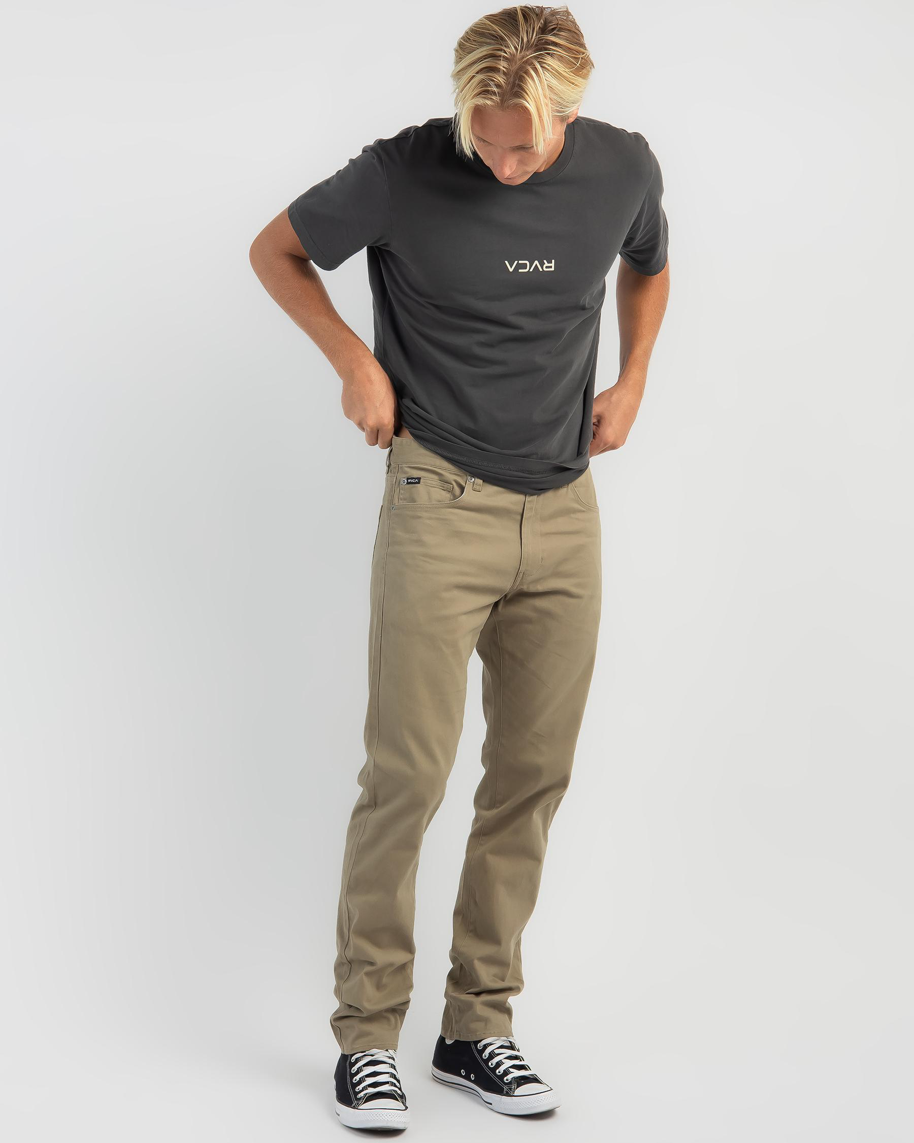 Shop RVCA Daggers Twill Pants In Wood - Fast Shipping & Easy Returns ...