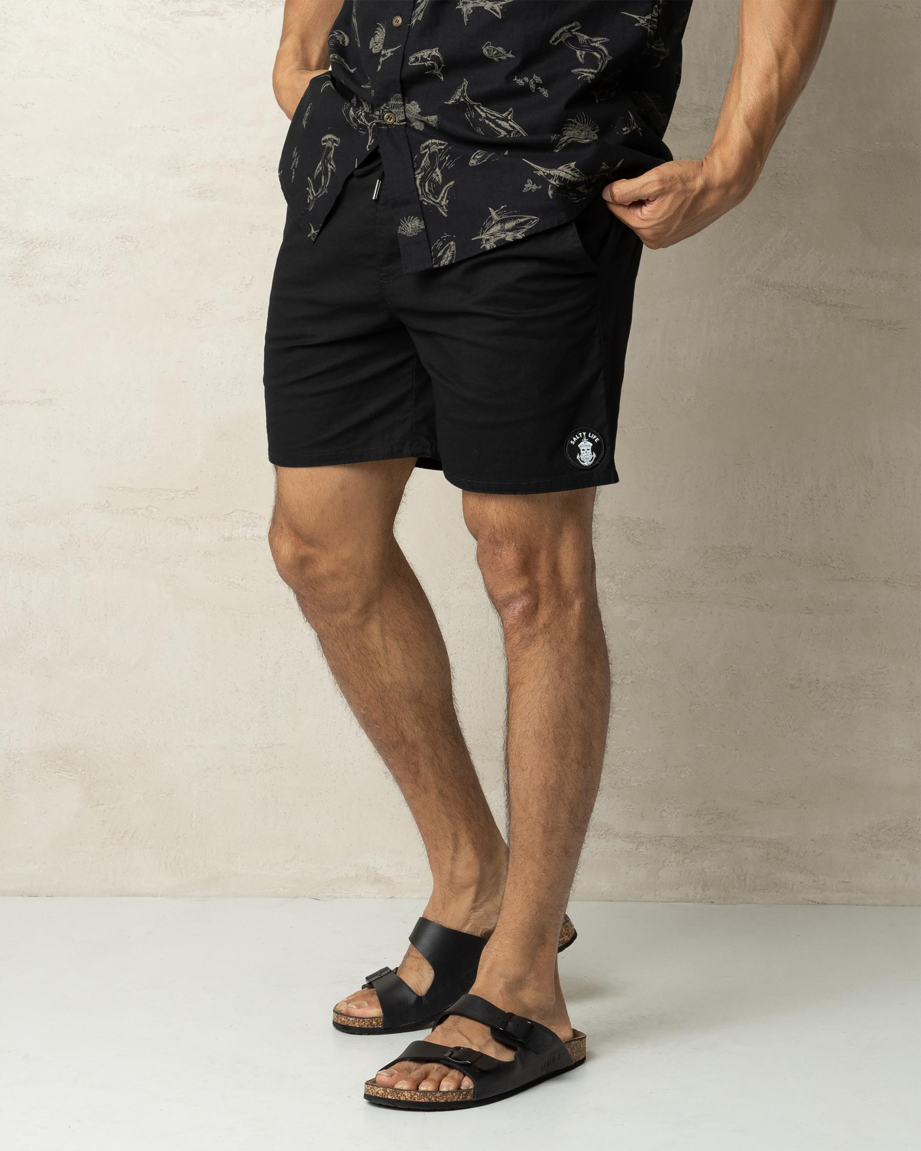 Salty Life Gradual Mully Shorts In Washed Black - FREE* Shipping & Easy ...