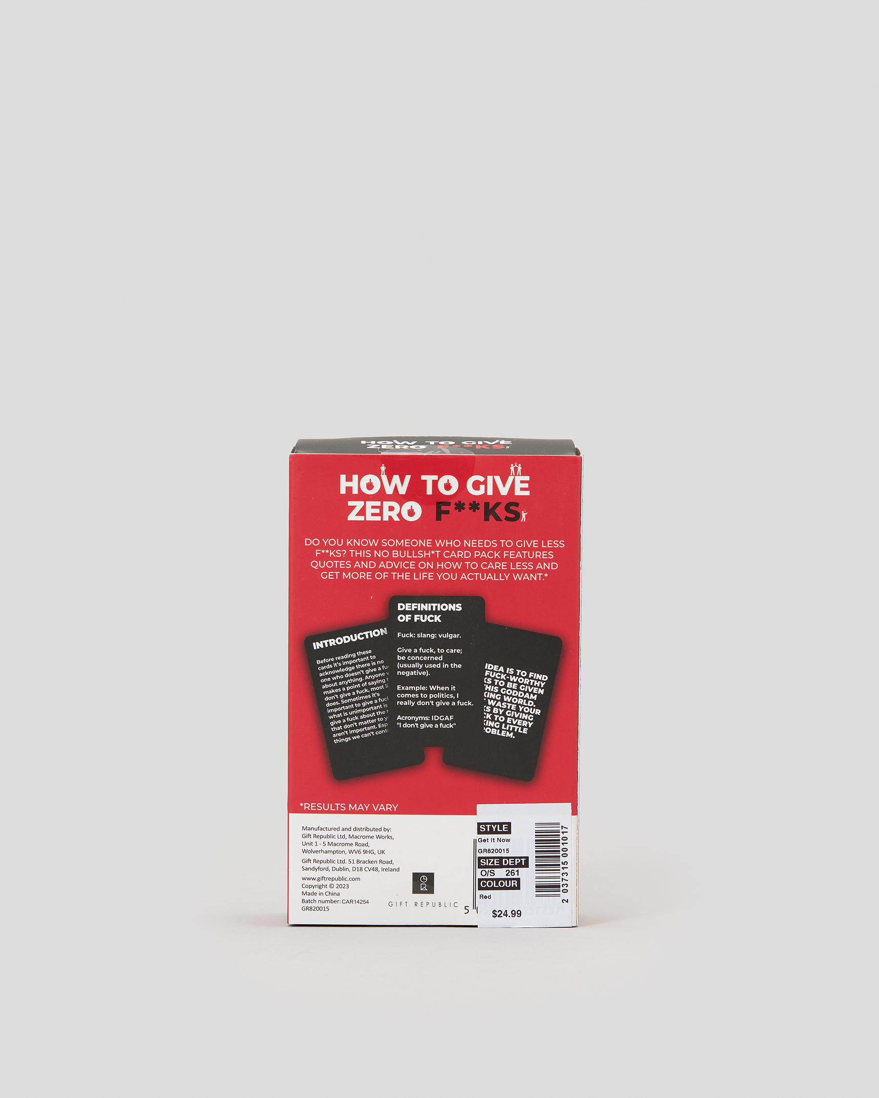 Shop Get It Now How to Give Zero F**ks Game In Red - Fast Shipping ...