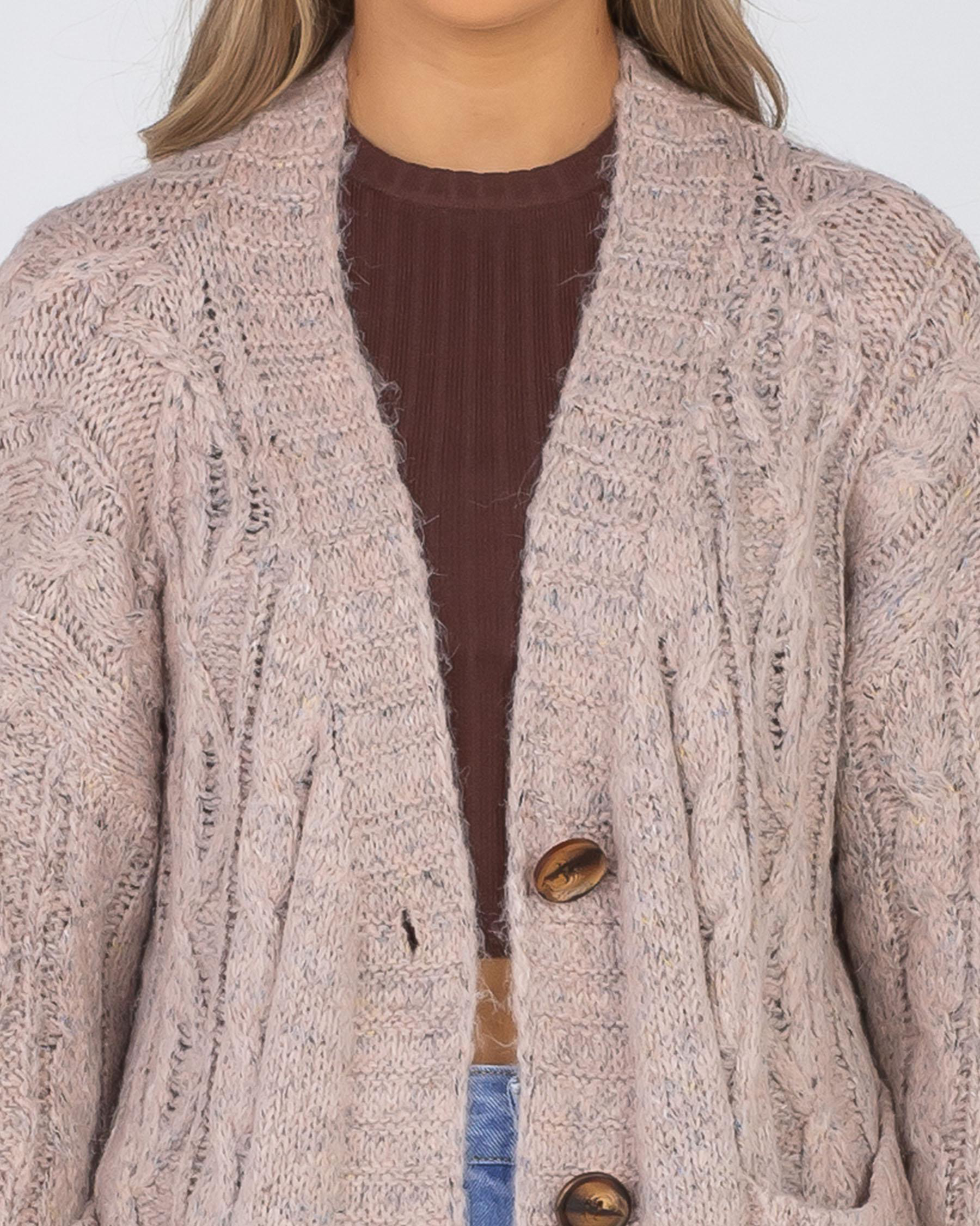 Shop Ava And Ever Remote Control Knit Cardigan In Pink - Fast Shipping ...
