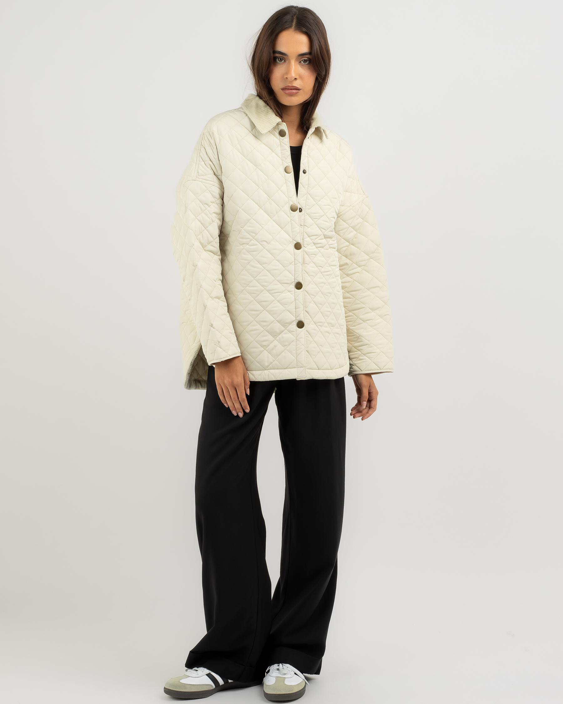 Billabong Lets Go Shacket In White Sand - Fast Shipping & Easy Returns ...