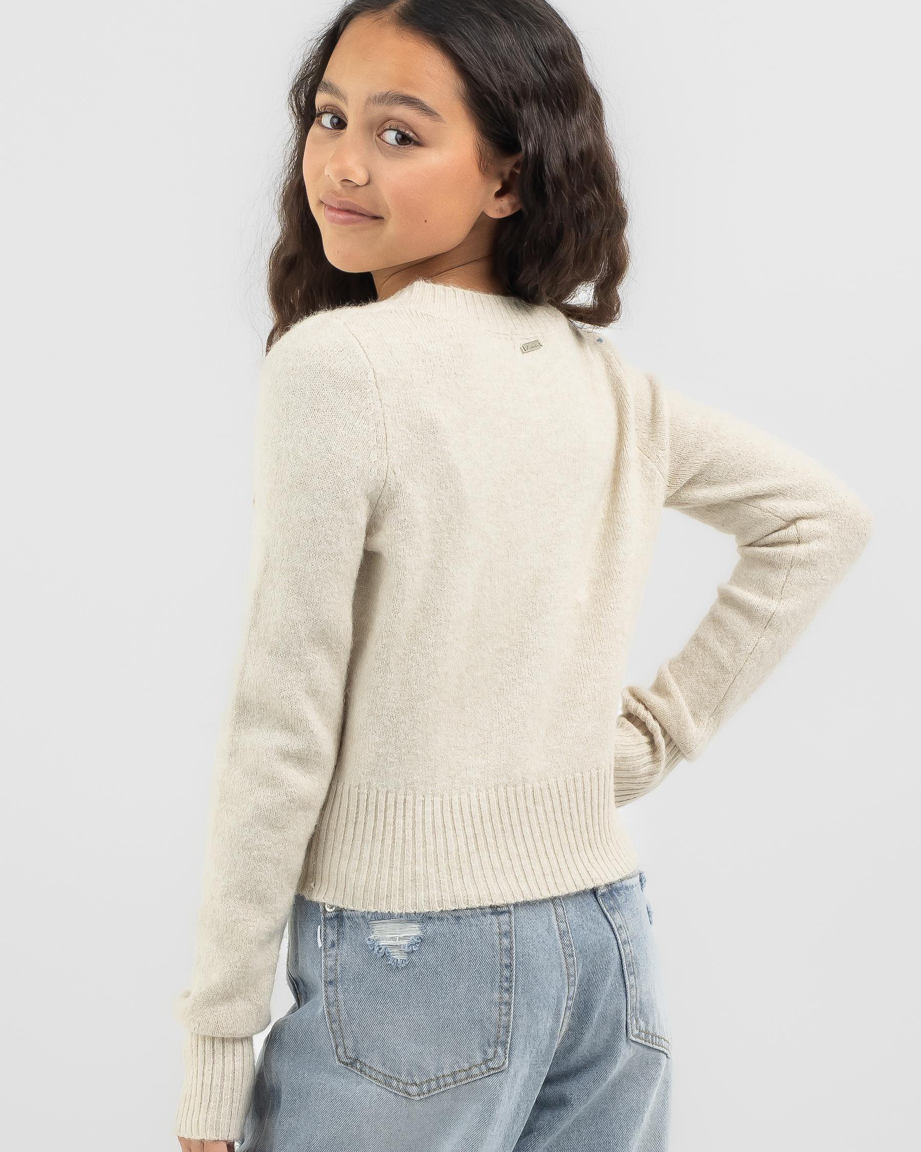 Shop Mooloola Girls' PhD V Neck Knit Jumper In Seashell - Fast Shipping ...