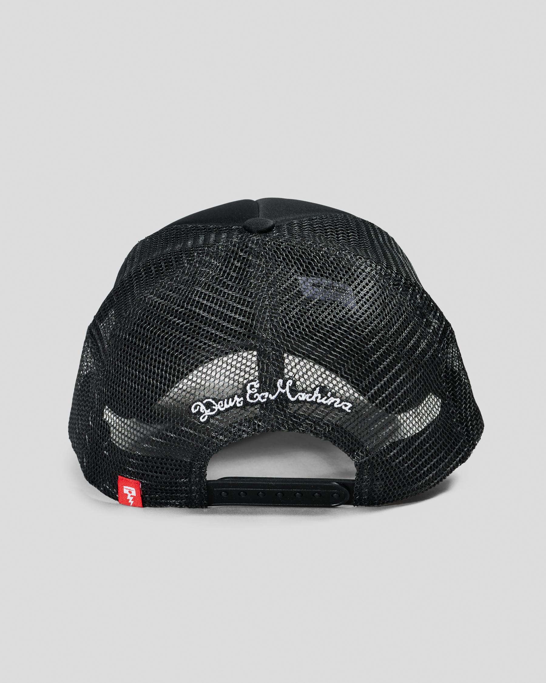 Shop Deus Ex Machina Baylands Trucker Cap In Black / White - Fast ...