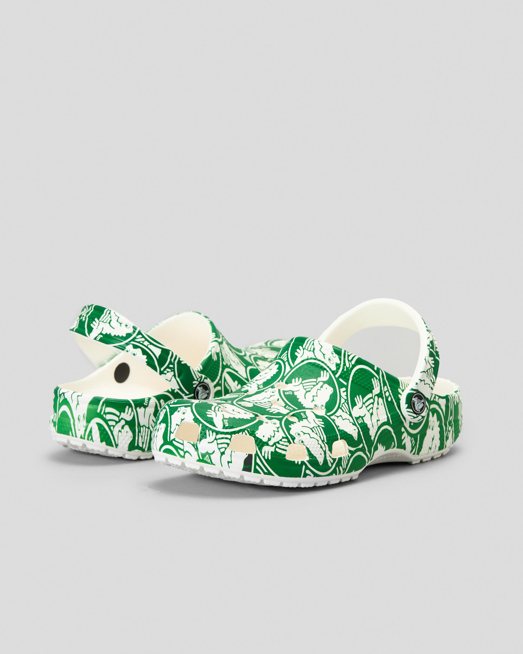 Shop Crocs Duke Print Classic Clogs In Green Ivy - Fast Shipping & Easy ...