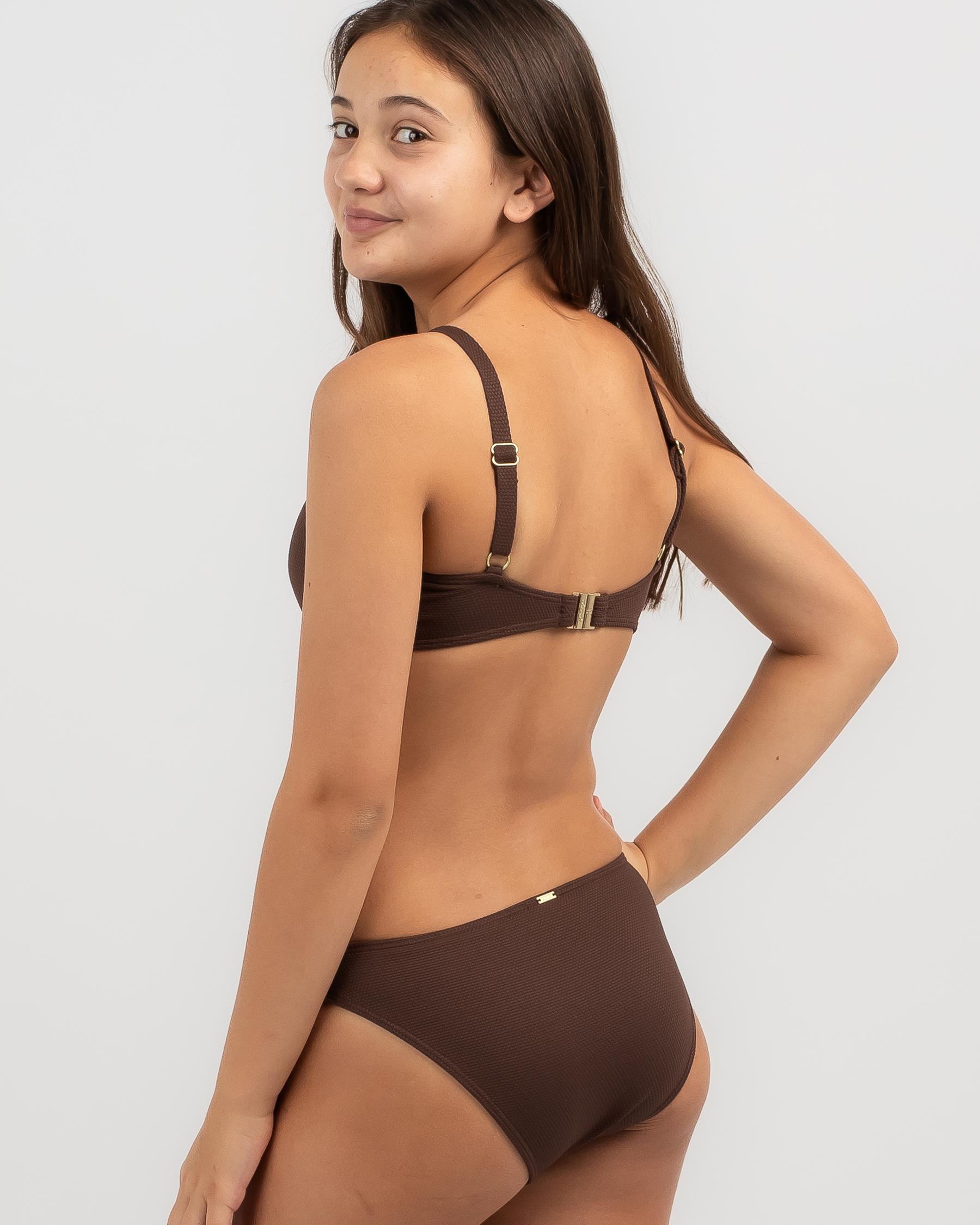 Shop Topanga Girls' Antonia Bandeau Bikini Set In Dark Choc - Fast Shipping & Easy Returns ...