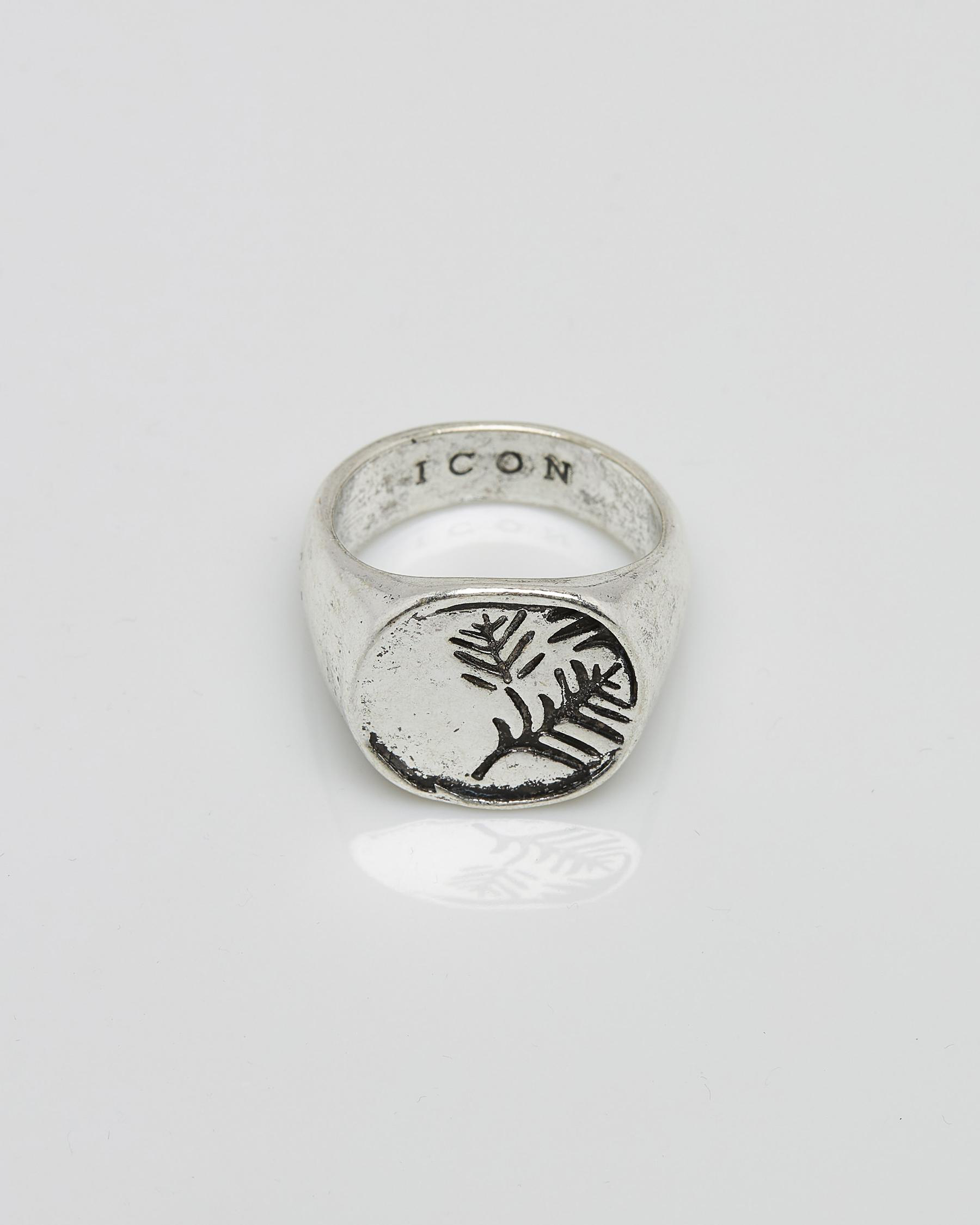 Shop Icon Brand Corazon Garden Signet Ring In Silver - Fast Shipping ...