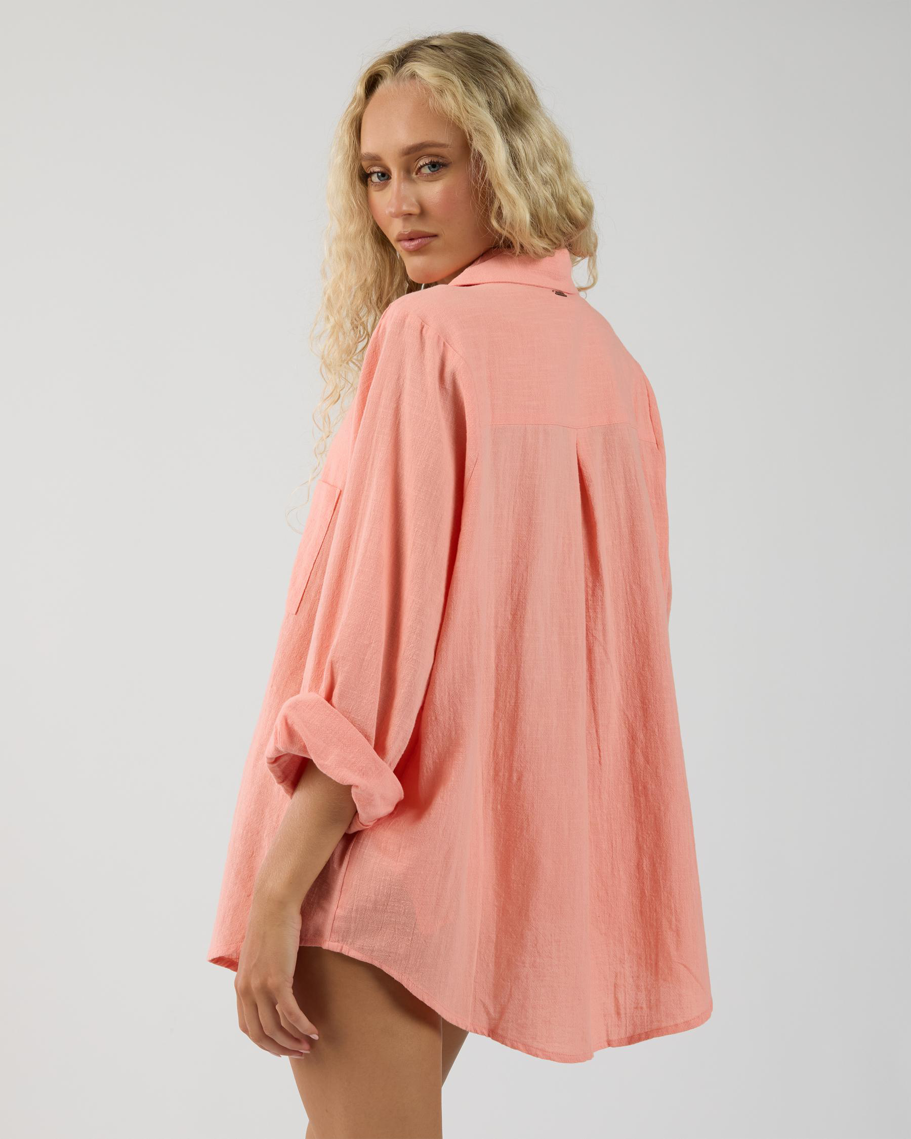 Shop Billabong Soft Swell Beach Cover In Peach Out - Fast Shipping ...