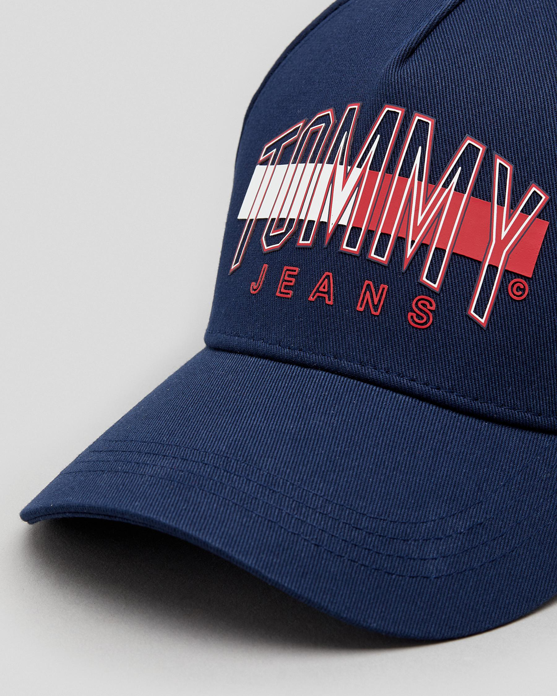 Shop Tommy Hilfiger TJM Graphic Cap In Twilight Navy - Fast Shipping ...
